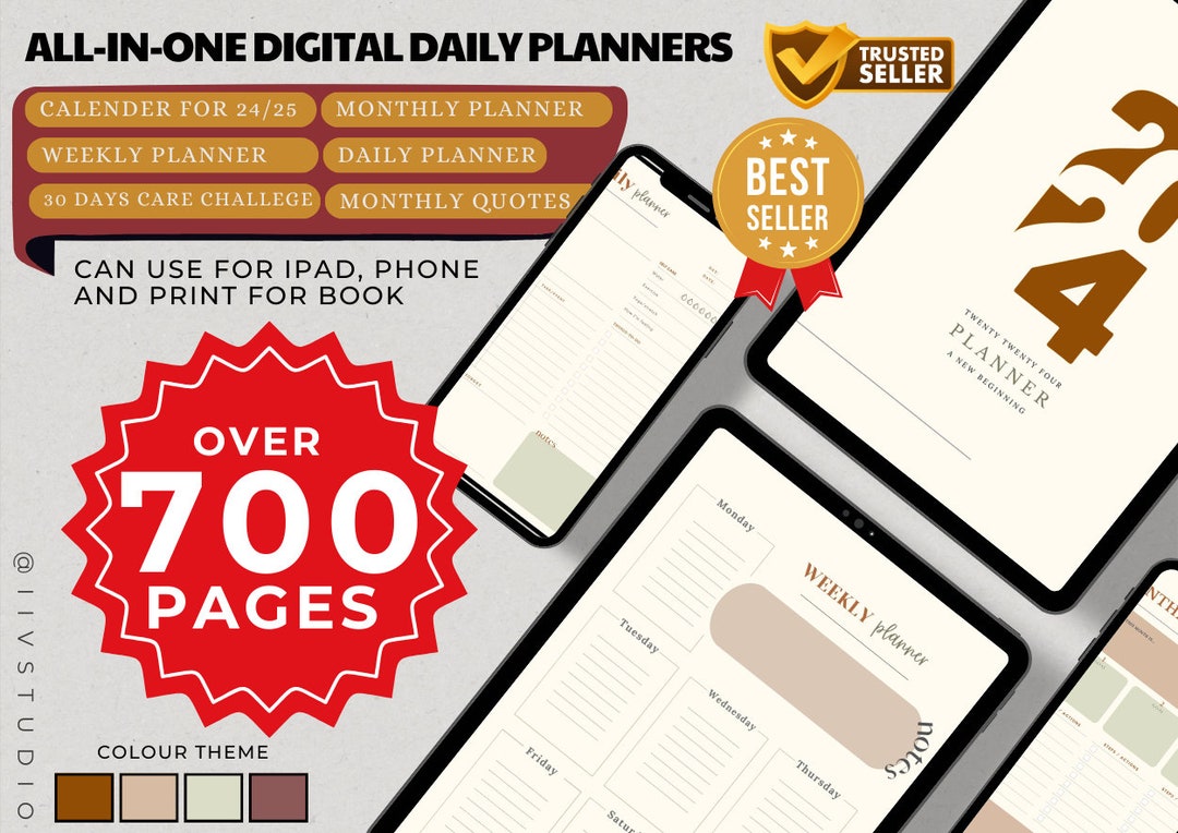 Personalized Digital Planner 2024, Customizable Planner, Digital ...