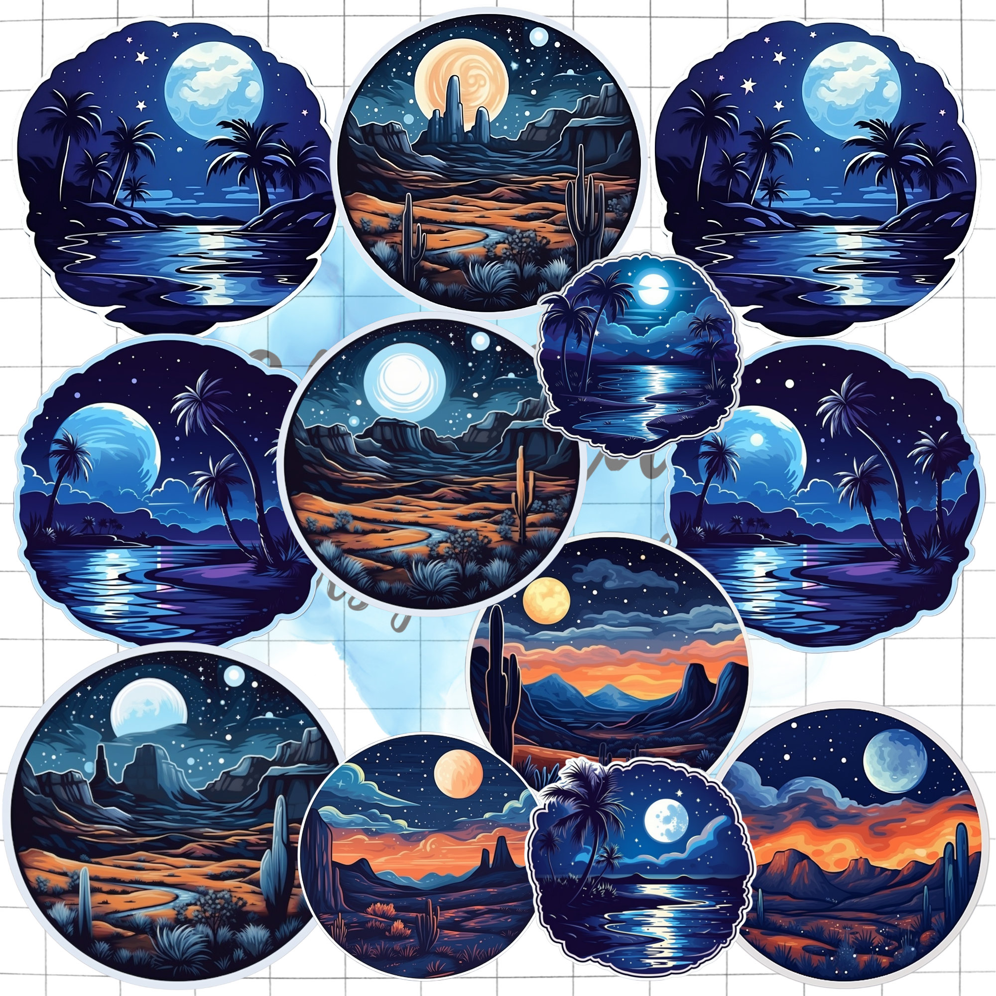 Night Sky PNG, Night Sky Sticker Moonlit Printable Stickers ...