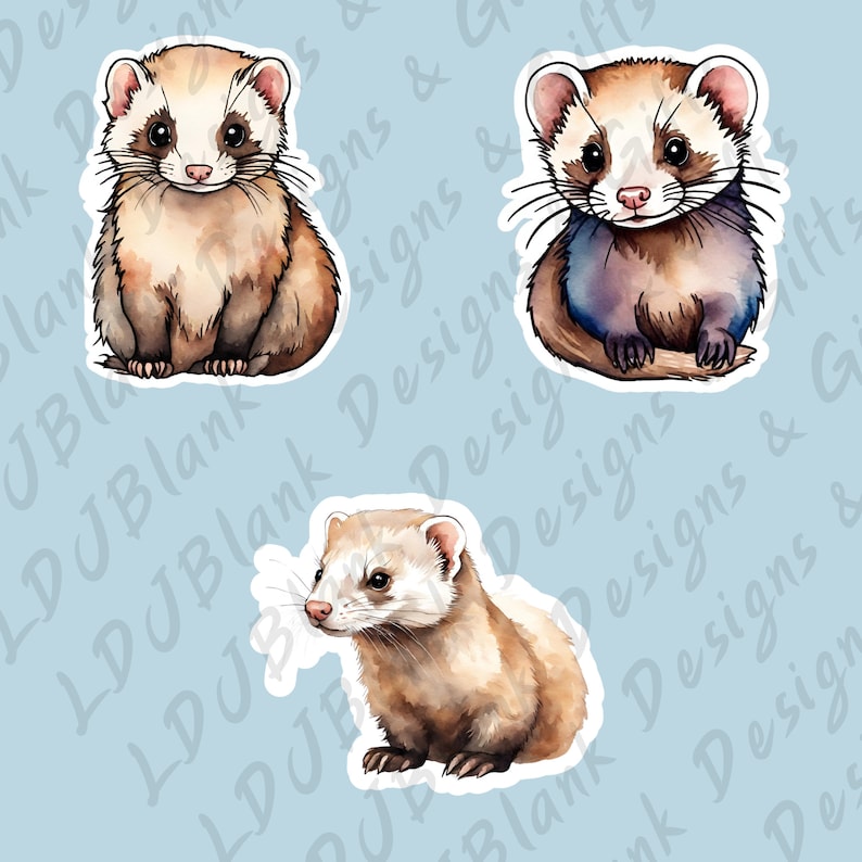 Ferret Stickers Onenote, Printable Ferret Stickers, Digital Ferret ...