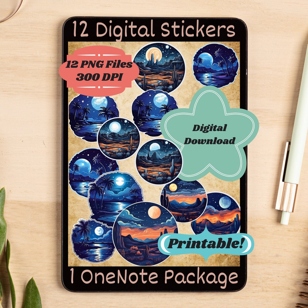 Night Sky PNG, Night Sky Sticker Moonlit Printable Stickers ...