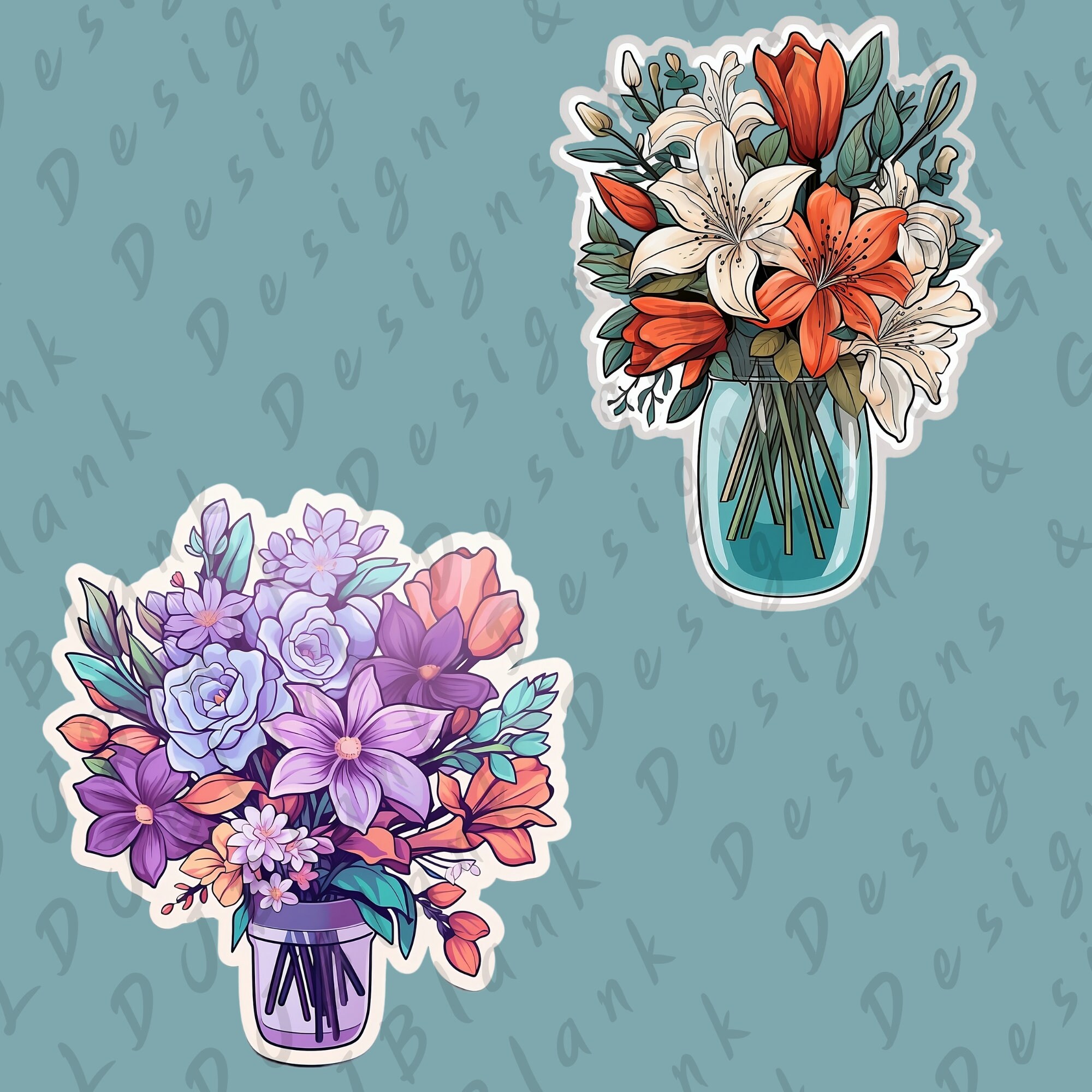 Onenote Stickers, Flower Vase PNG, Flower Vase Stickers Digital ...