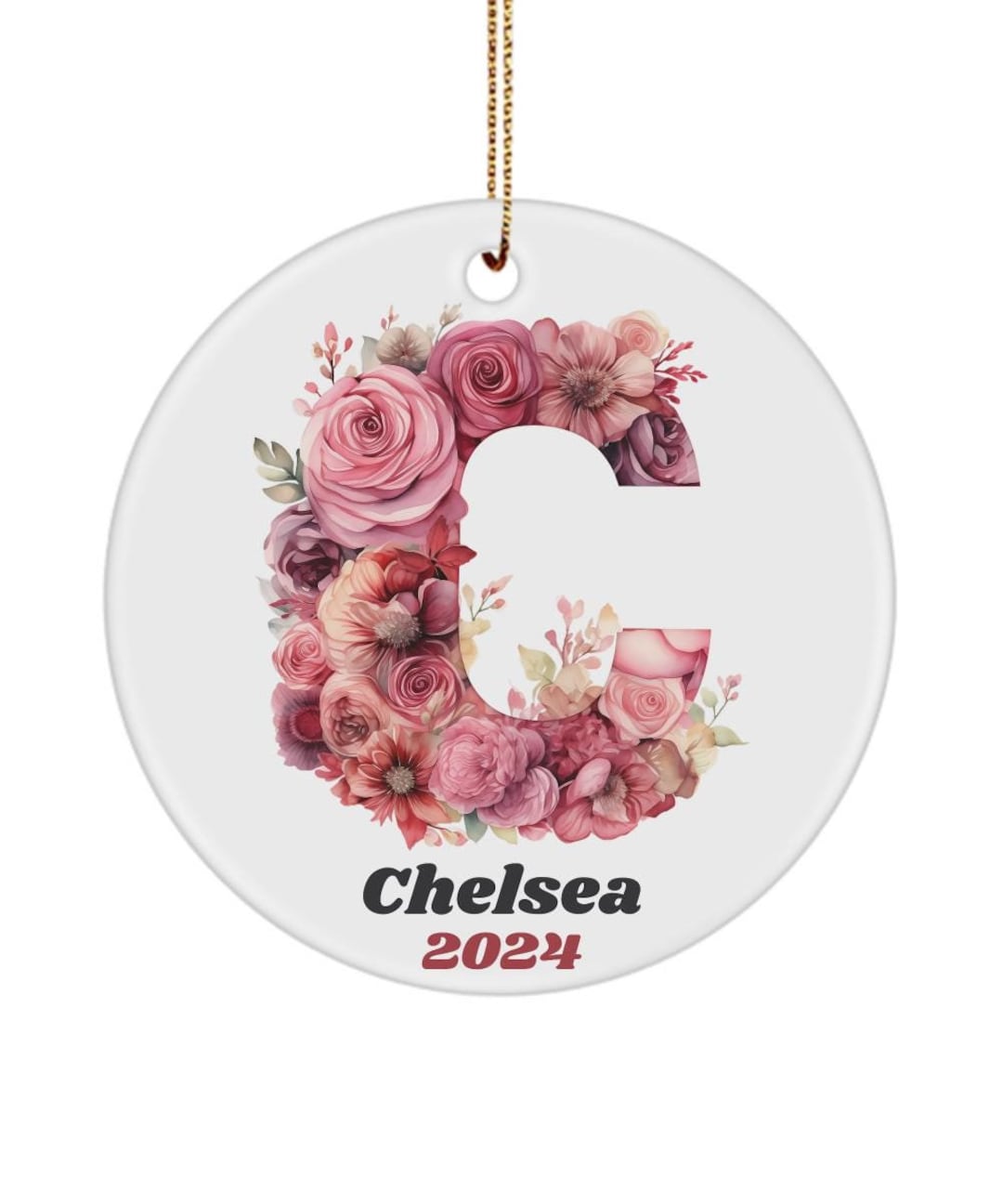Letter C Ornament, Letter C Wall Decor, Floral Letter C, Monogrammed ...