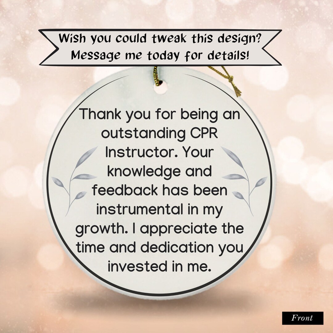 Cpr Instructor Gifts, Ornament for Cpr Instructor, Thank You Instructor ...