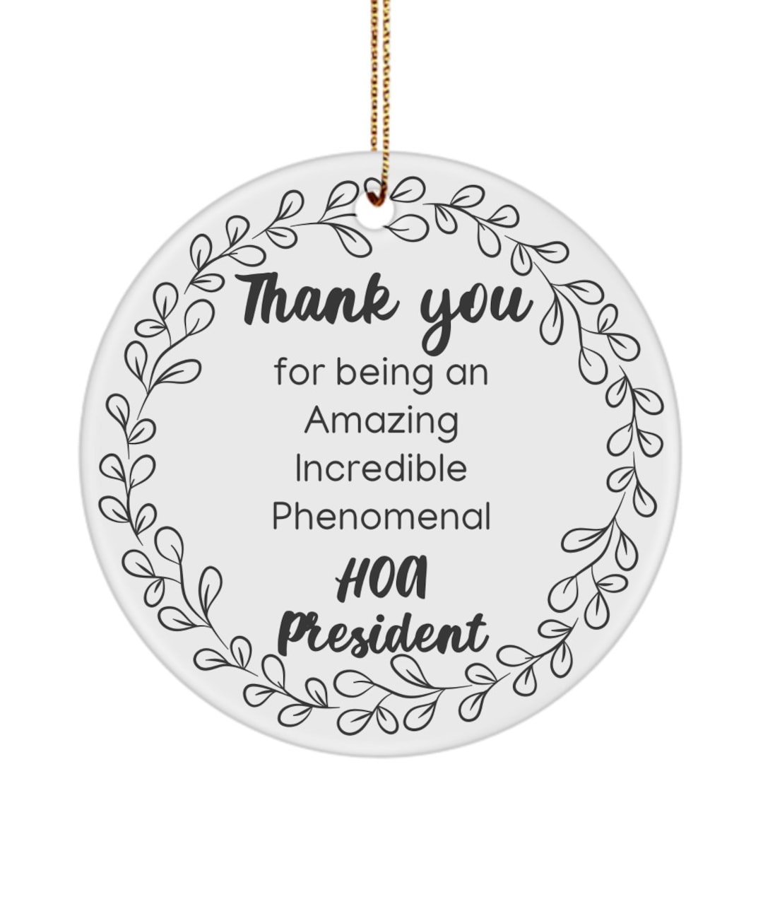 Hoa President Gift, Ornament for Hoa President Appreciation Thank You ...