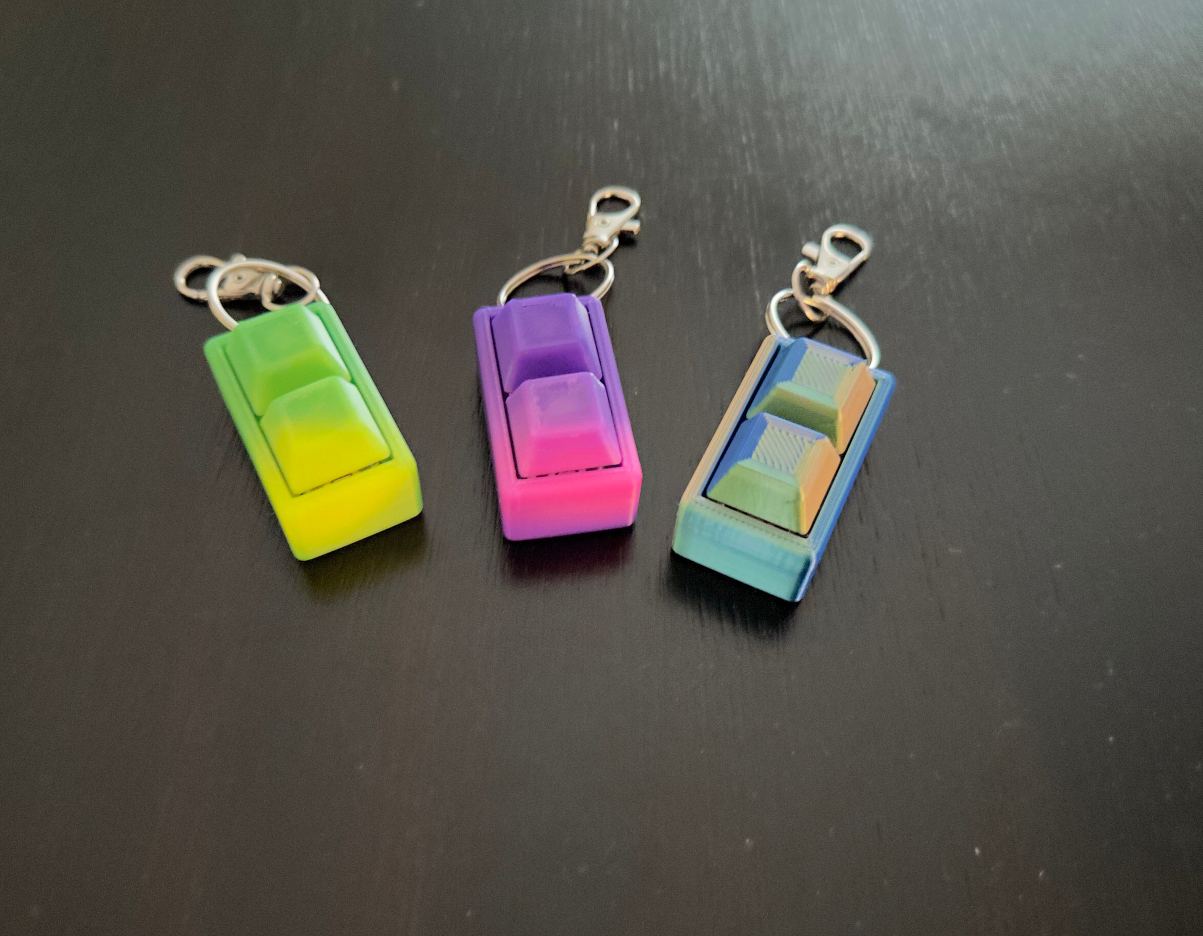 Clicking Keycap Fidgety Toy Key Chain 3D Printed Multi-color Clickers ...