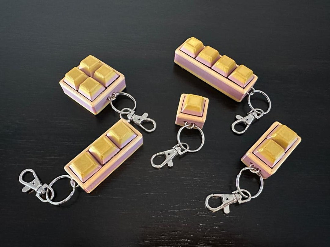 Clicking Keycap Fidgety Toy Key Chain 3D Printed Multi-color Clickers ...