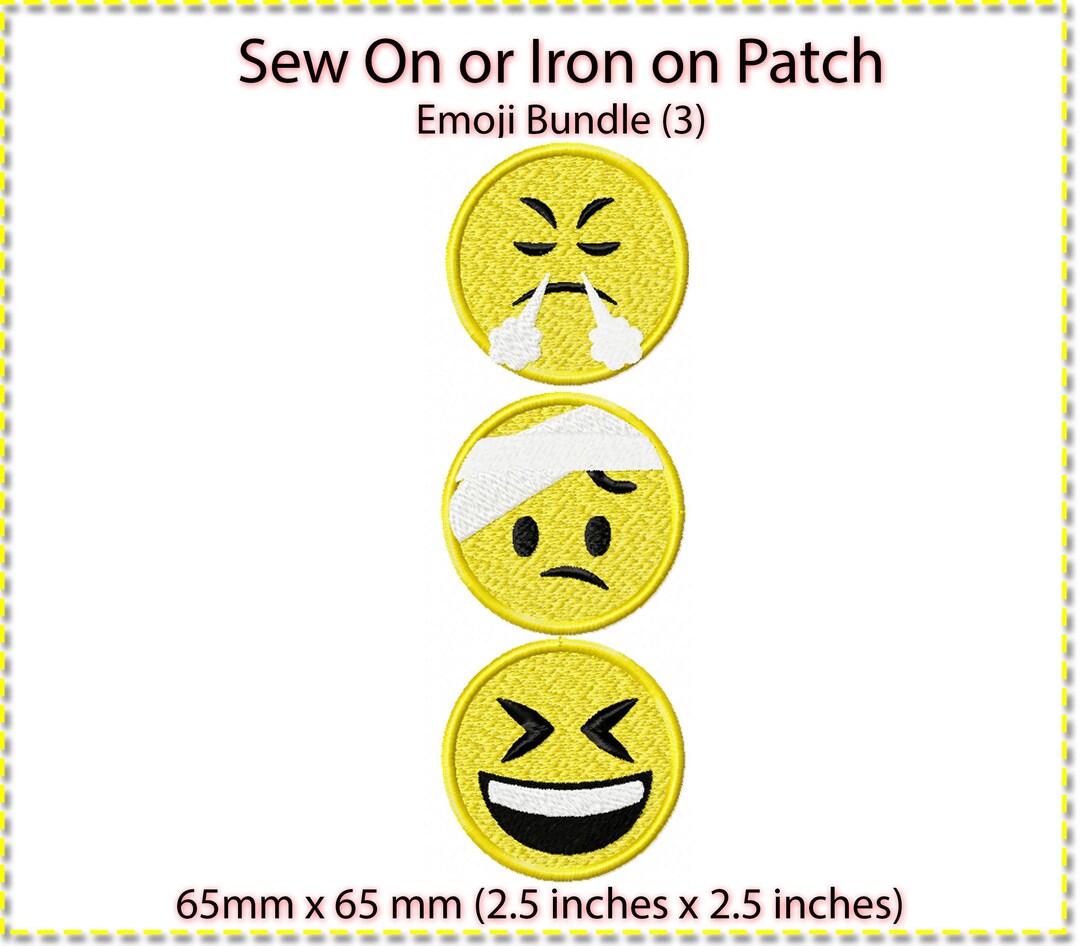 Emoji Patch Bundle: Sew on / Iron on (3 X 65mm) - Etsy