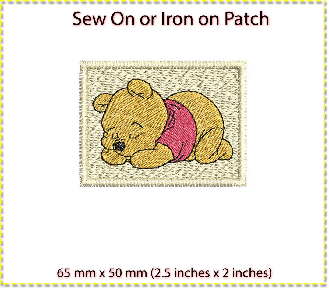 Patch, Sew on or Iron On.sleeping Pooh. Winnie the Pooh. 65 Mm X 50 Mm ...
