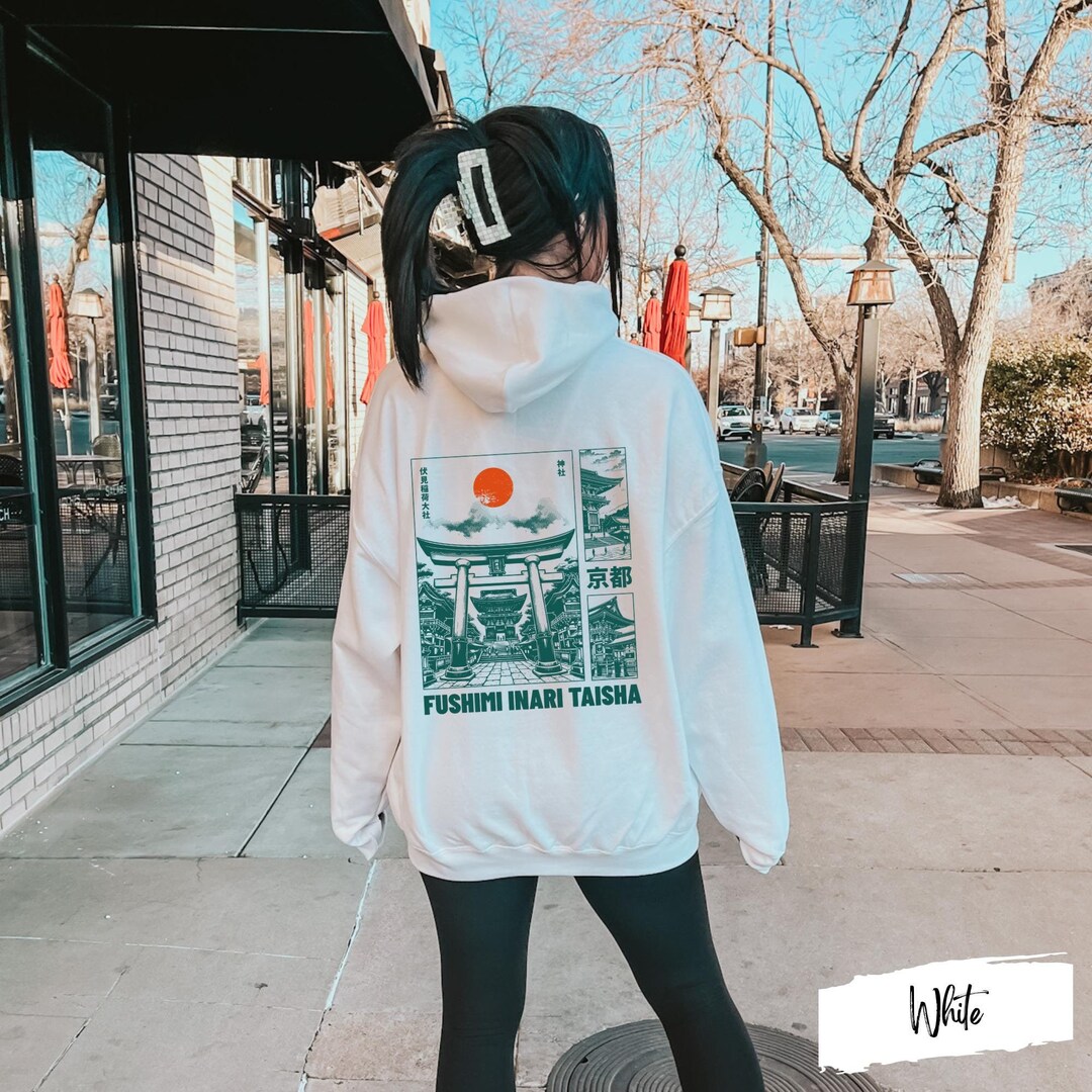Fushimi Inari Taisha Hoodie Japan Hoodie Back Print Hoodie Oversized ...