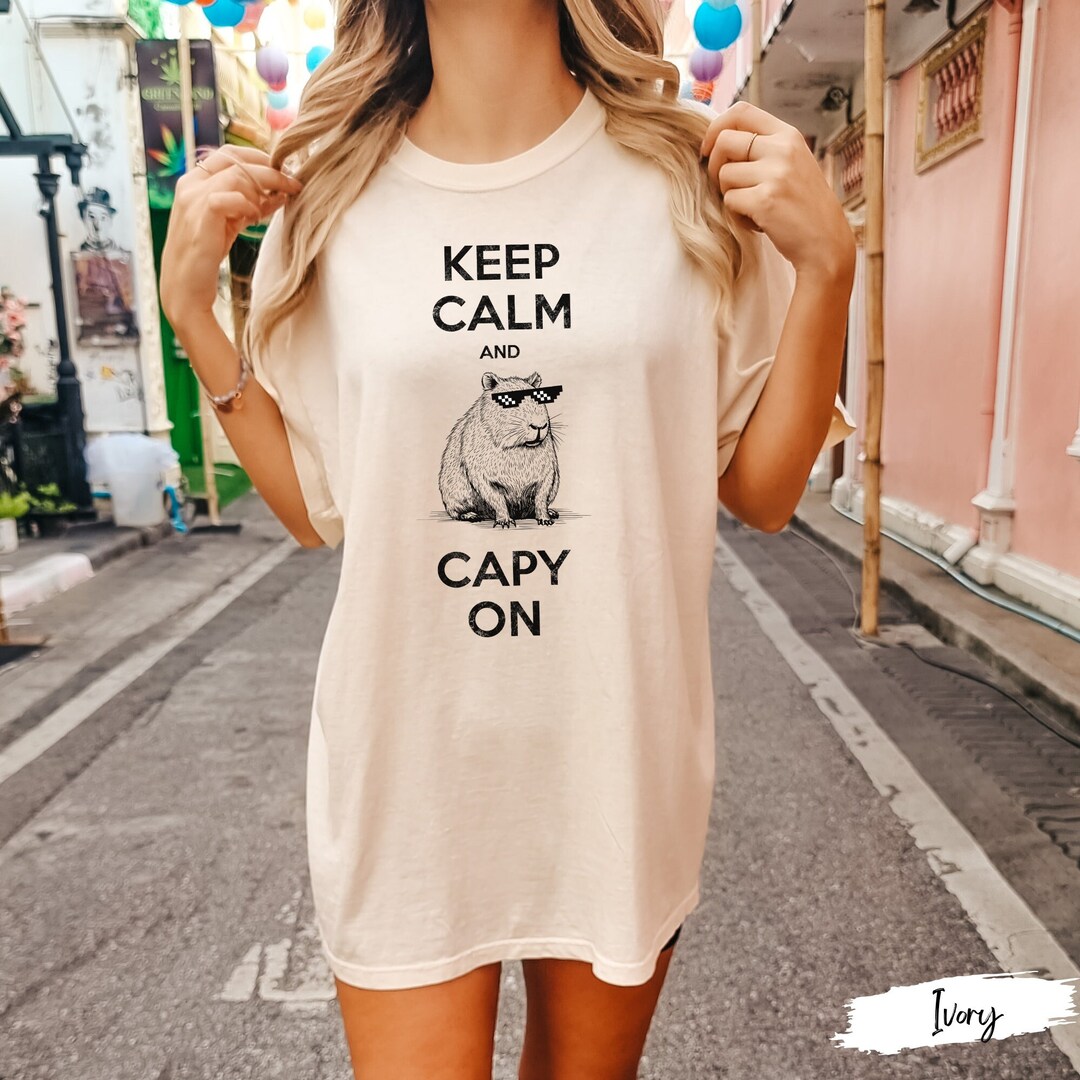 Capybara Shirt Rodent Shirts Funny Capybara Shirts Keep Calm - Etsy
