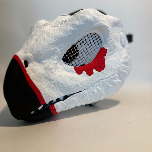 Dino Mask Red Premade - Etsy