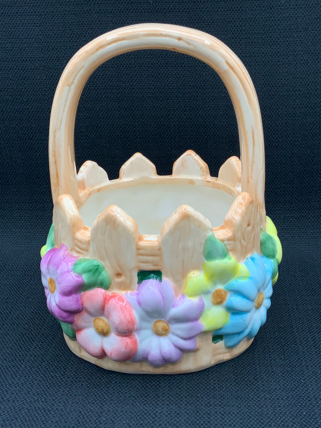 Pastel Ceramic 3D Spring Flower Basket, Teleflora Design, Floral ...