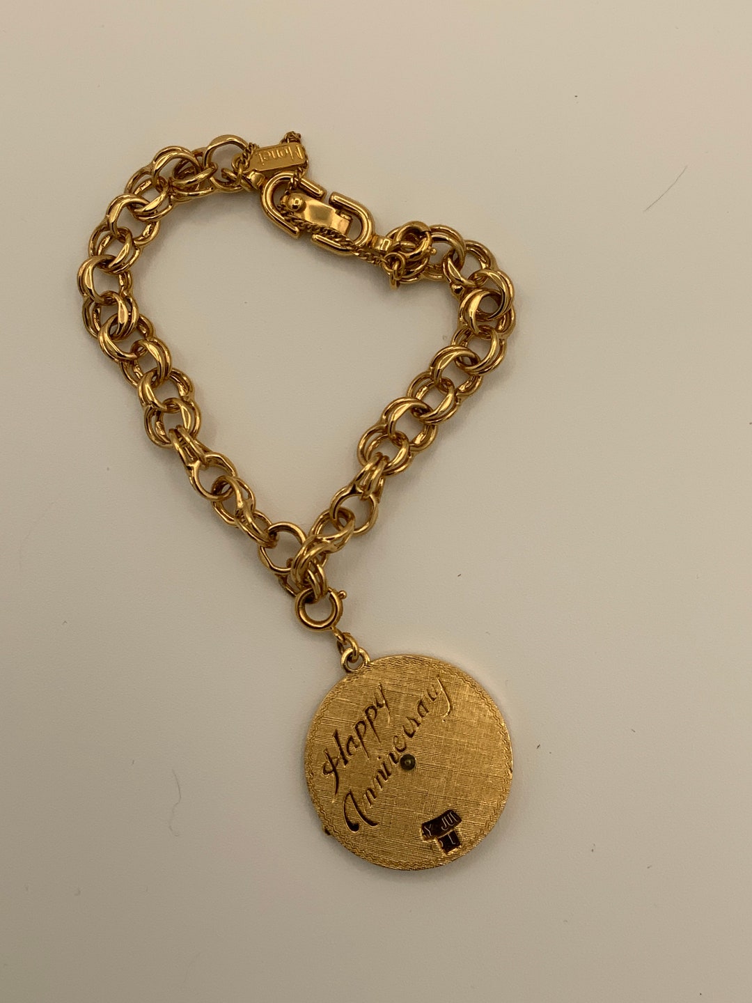 Rare Gold Plate Tank Tread Chain Bracelet, Vintage Monet, Heavy Chain ...