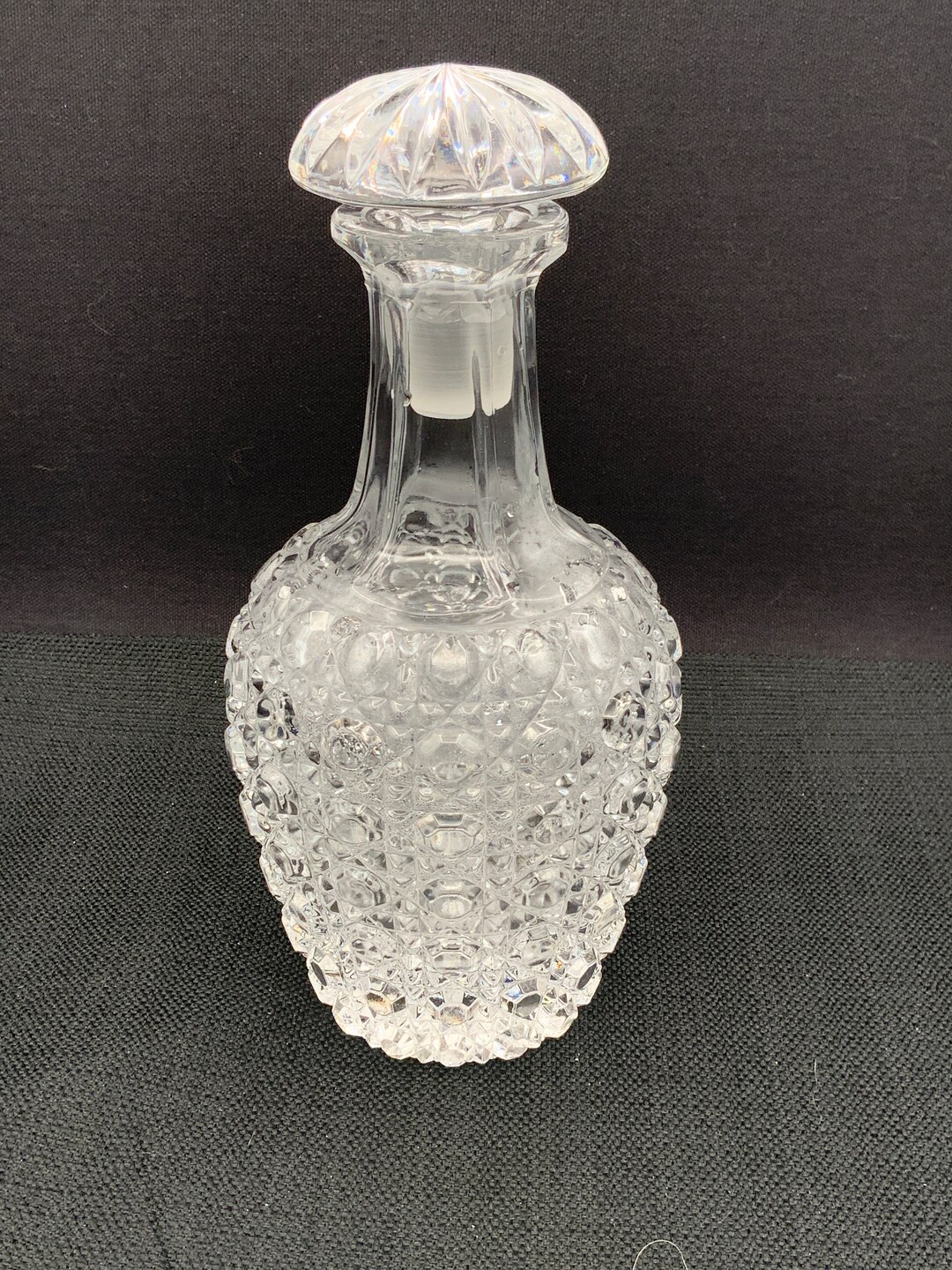 Vintage Pressed Glass Decanter, Home Bar Decor, Antique Glassware ...