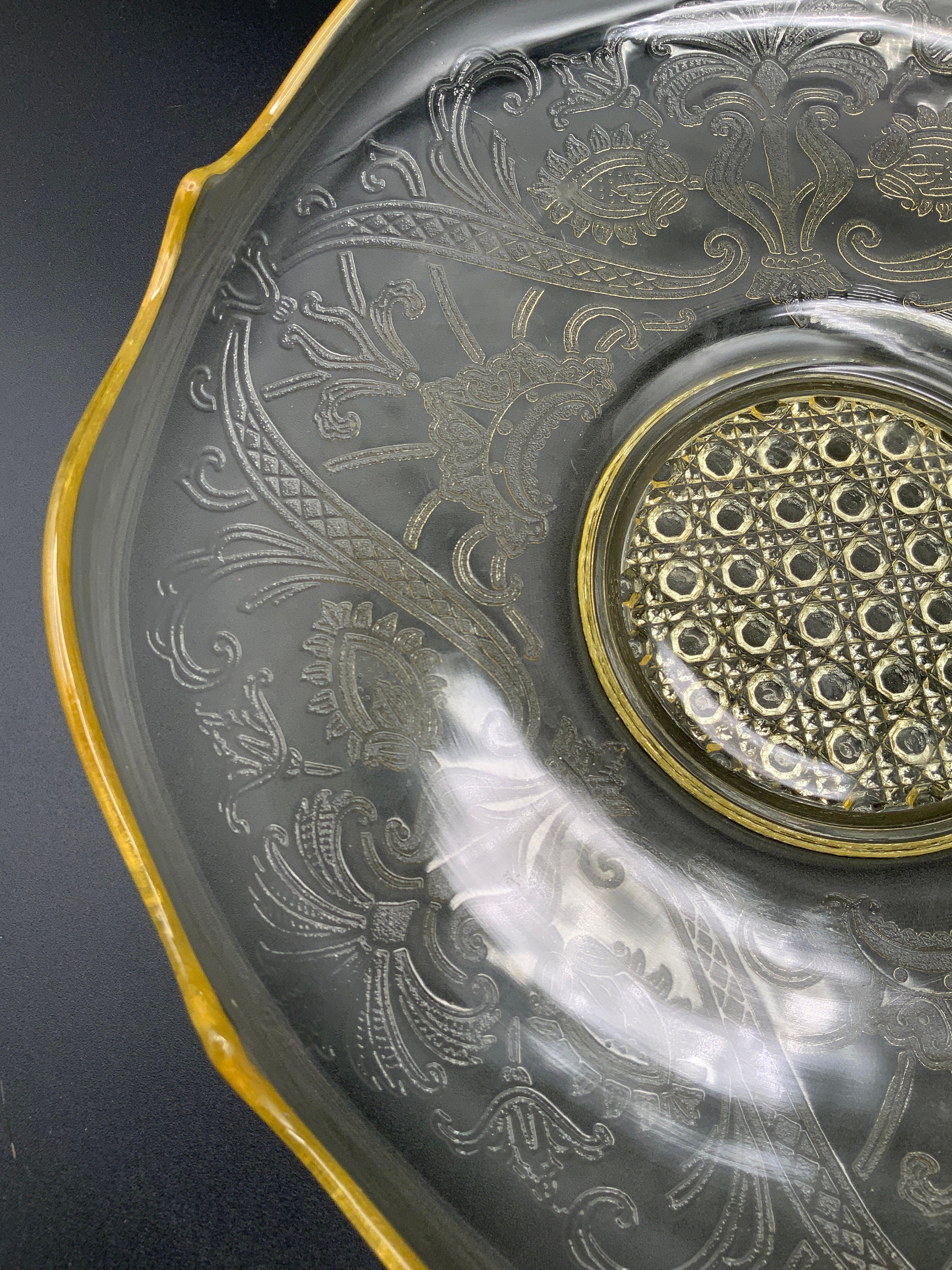 Lancaster Glass Yellow Depression Glass, Vintage Glass Bowl, Landeran ...