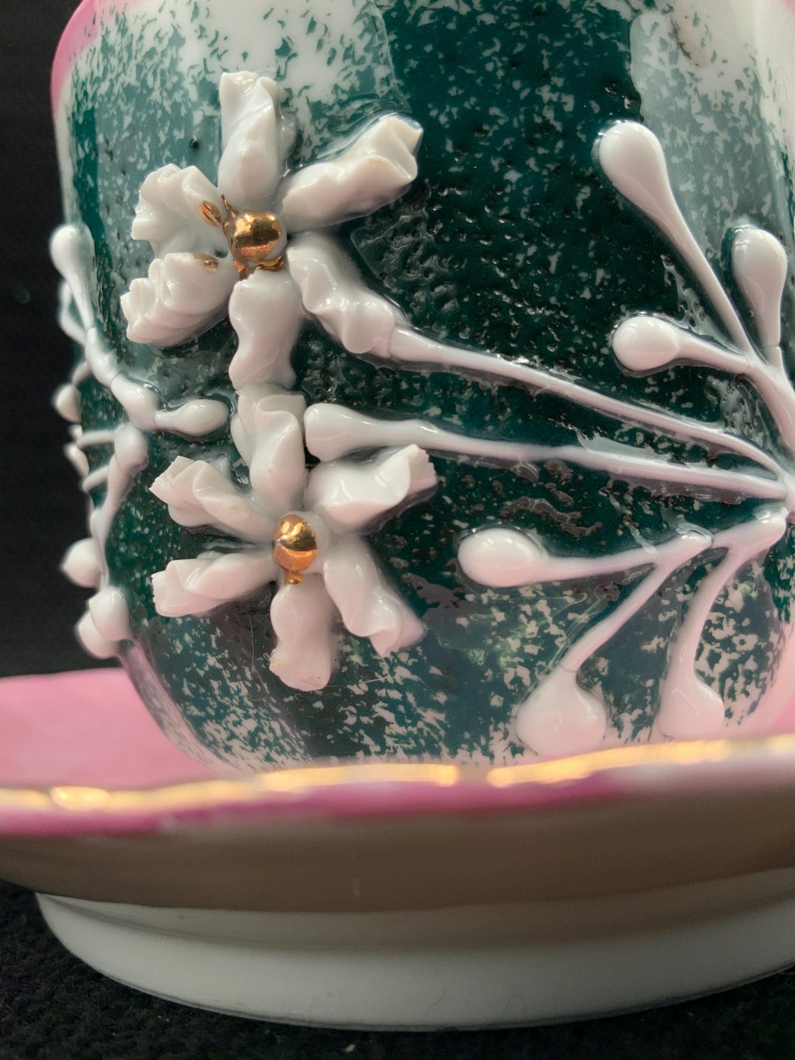 Vintage German Teacup and Saucer Set: Hand-painted Floral Porcelain ...