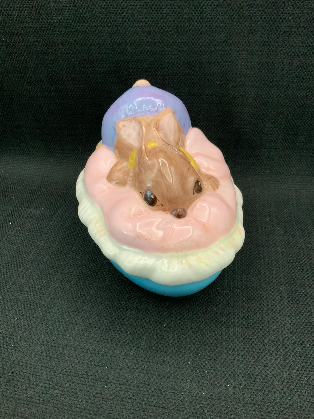 Large Lidded Ceramic Easter Egg Music Box, Handcrafted Easter Decor ...