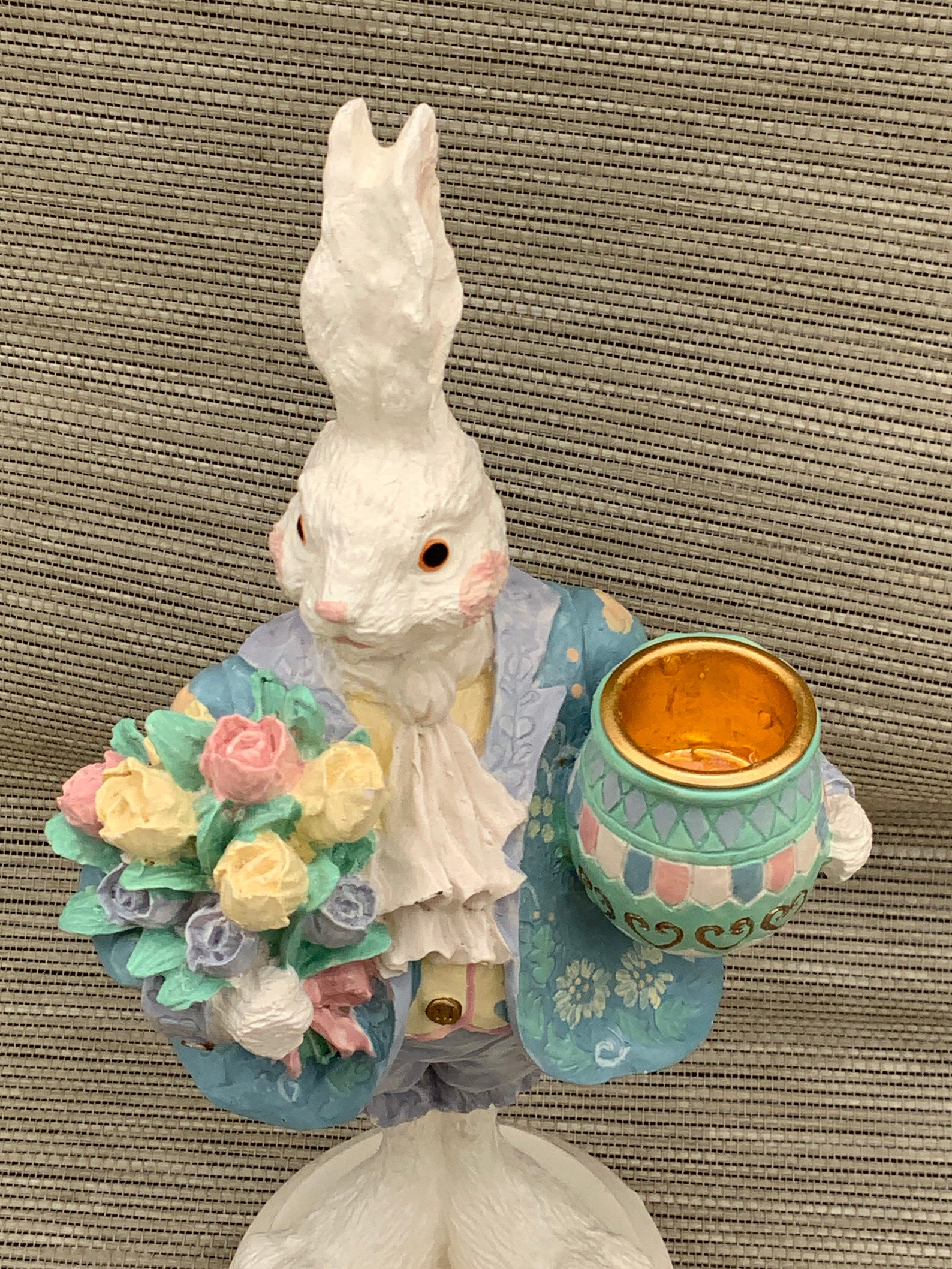 Victorian Bunny Candlestick, Bunny Decor, Victorian Home Decor, Easter ...
