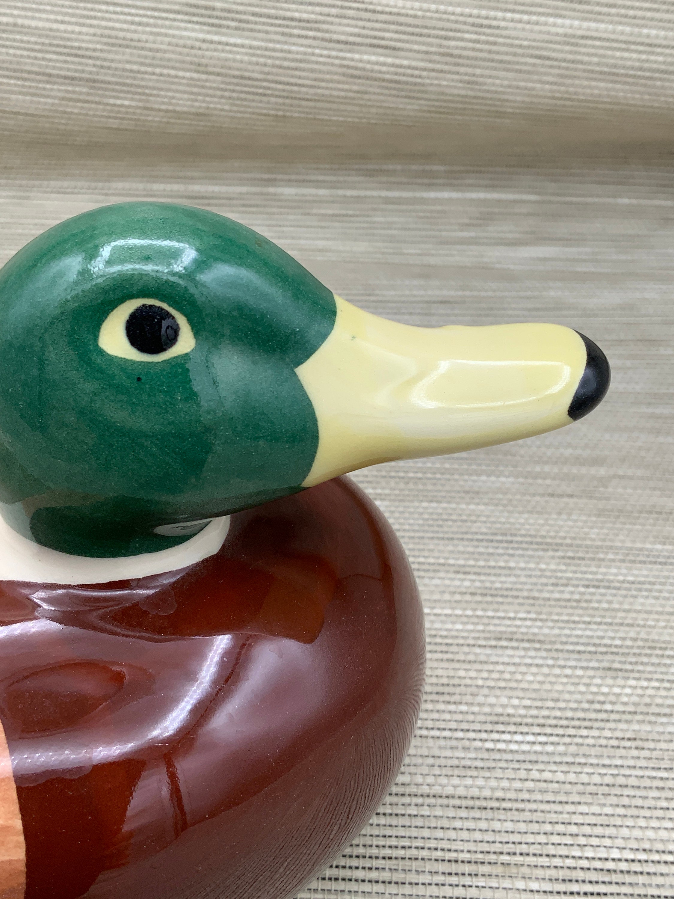 Vintage Ceramic Mallard Duck Planter, Decorative Bird Planter, Retro ...