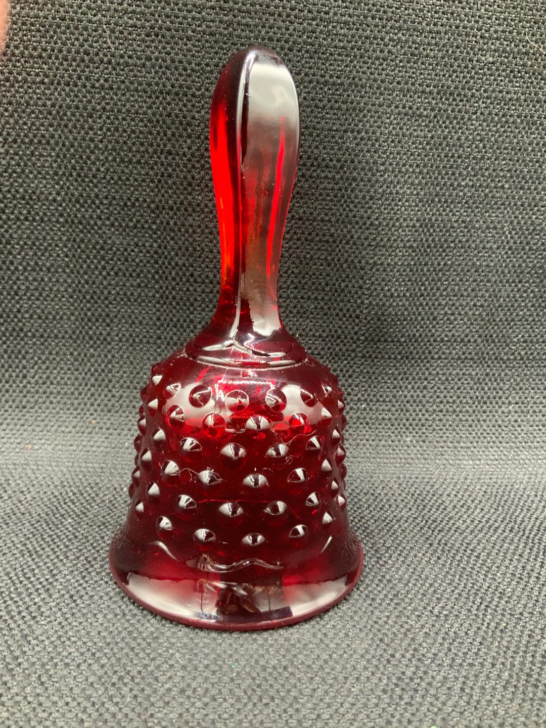 Fenton Ruby Red Glass Bell Hobnail Pattern, Collectible Bell, Vintage ...