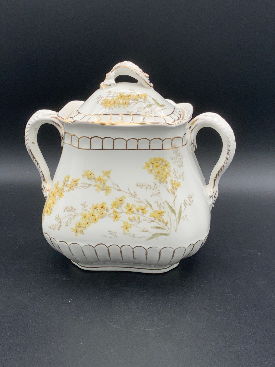 Vintage John Maddock Royal Vitreous Sugar Bowl, Antique Ceramic Sugar ...