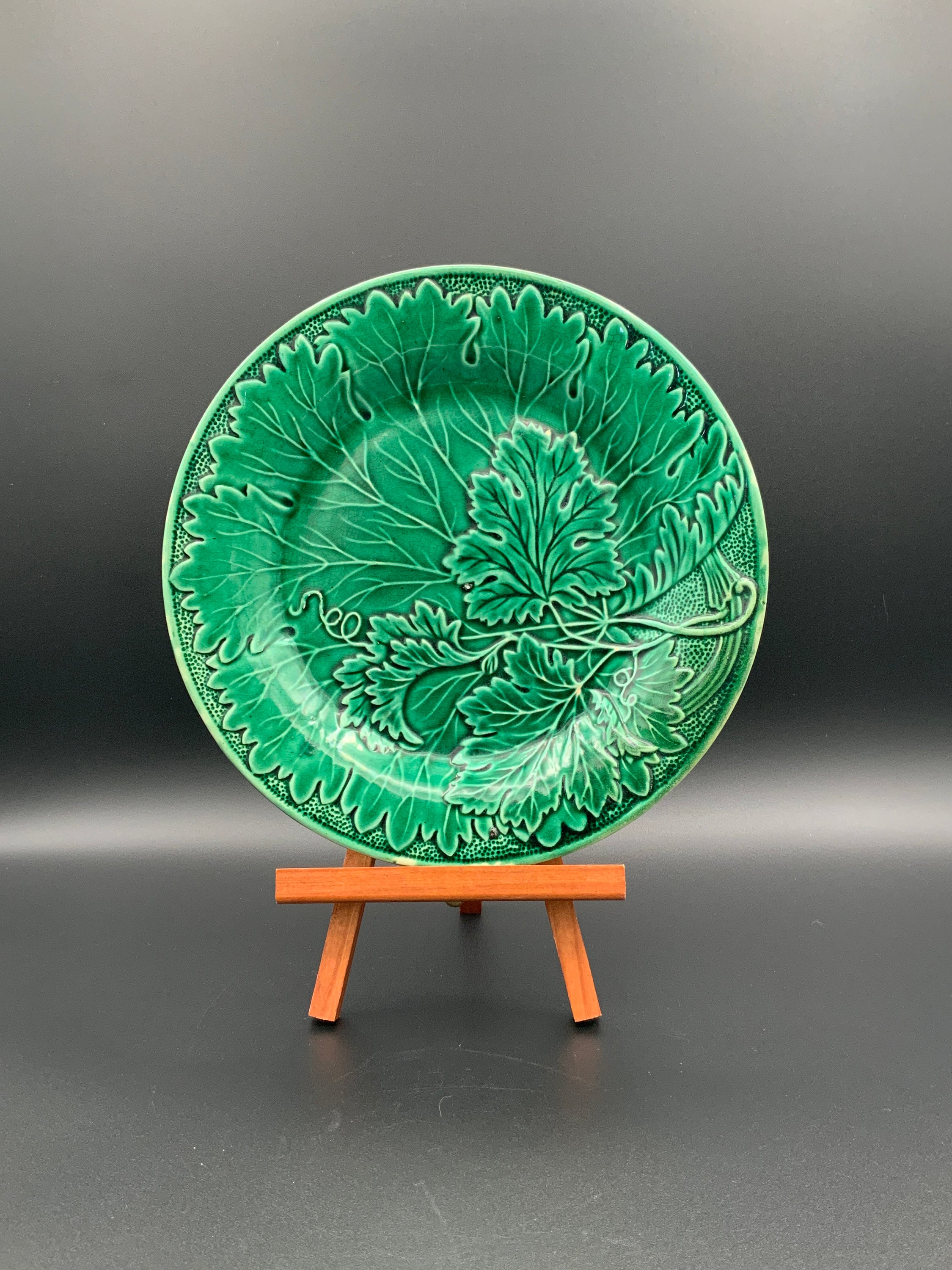 Majolica Vine Leaf Plate C1870, Antique Decorative Plate, Vintage ...