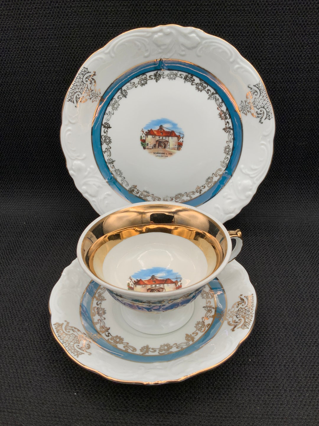 Wawel Teacup and Saucer Trio Set, Vintage Tea Set, Floral Tea Cup ...