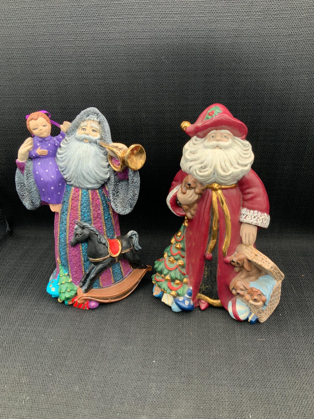 Old Fashioned Santa Ceramic Figurine, Vintage Santa Decor, Holiday ...