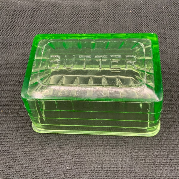 Uranium Glass Lided Dish - Etsy