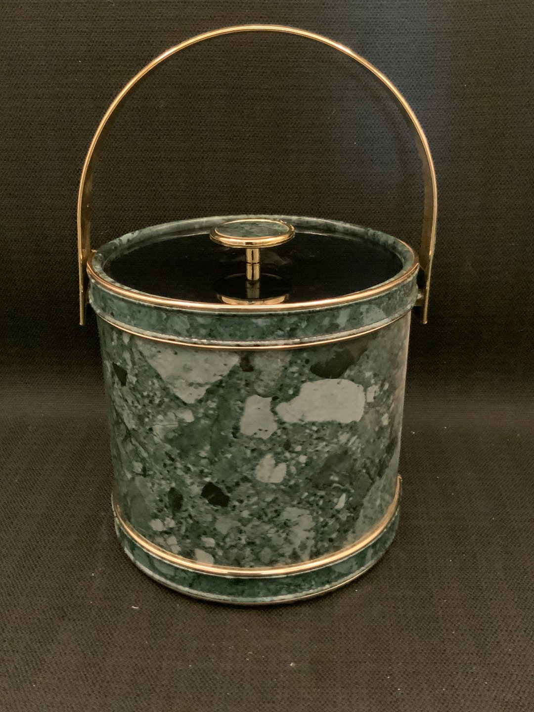 Vintage Green Faux Marble Ice Bucket Made in Japan, Japanese Barware ...