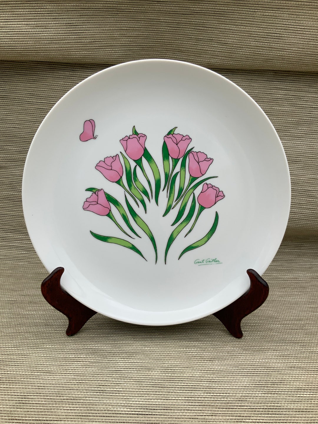 Pink Tulip Dinner Plates, Floral Ceramic Plate, Spring Tableware, Gift ...