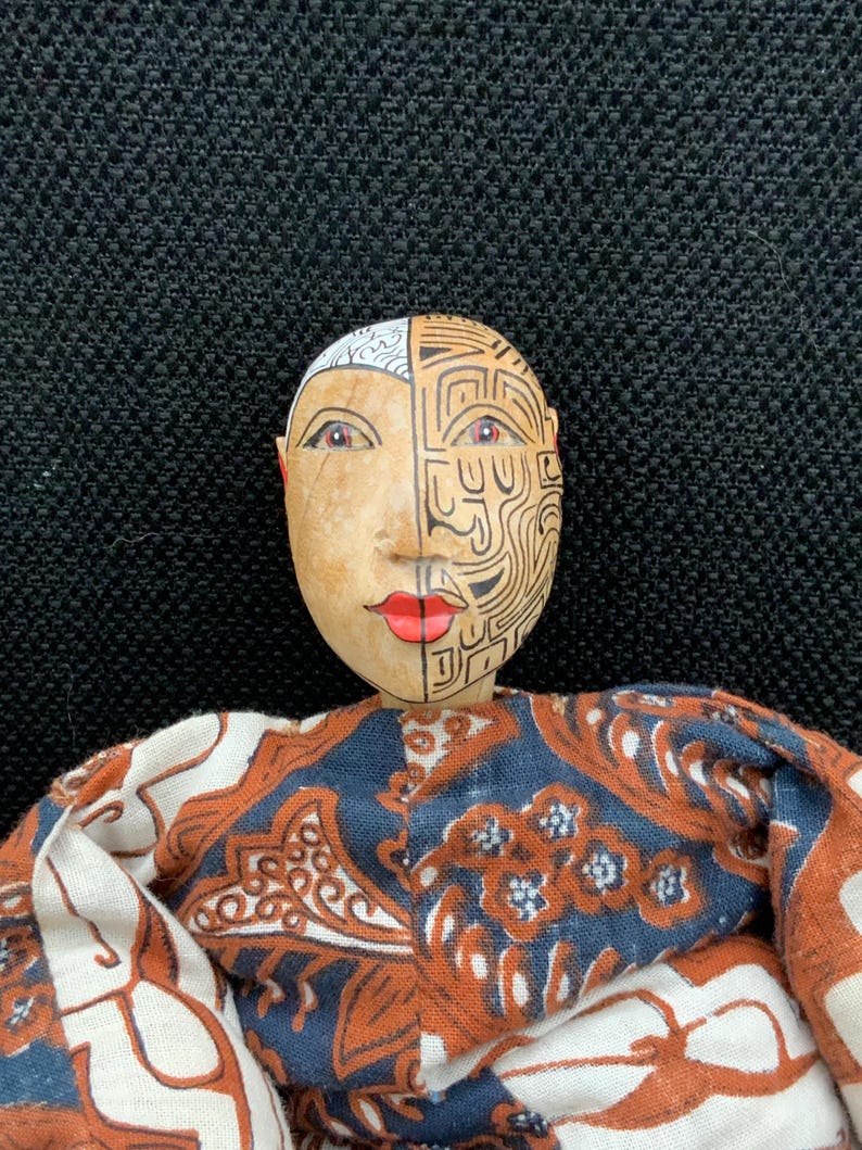 Indonesian Boneka Doll, Batik Outfit, Cultural Collectible, Artisan ...
