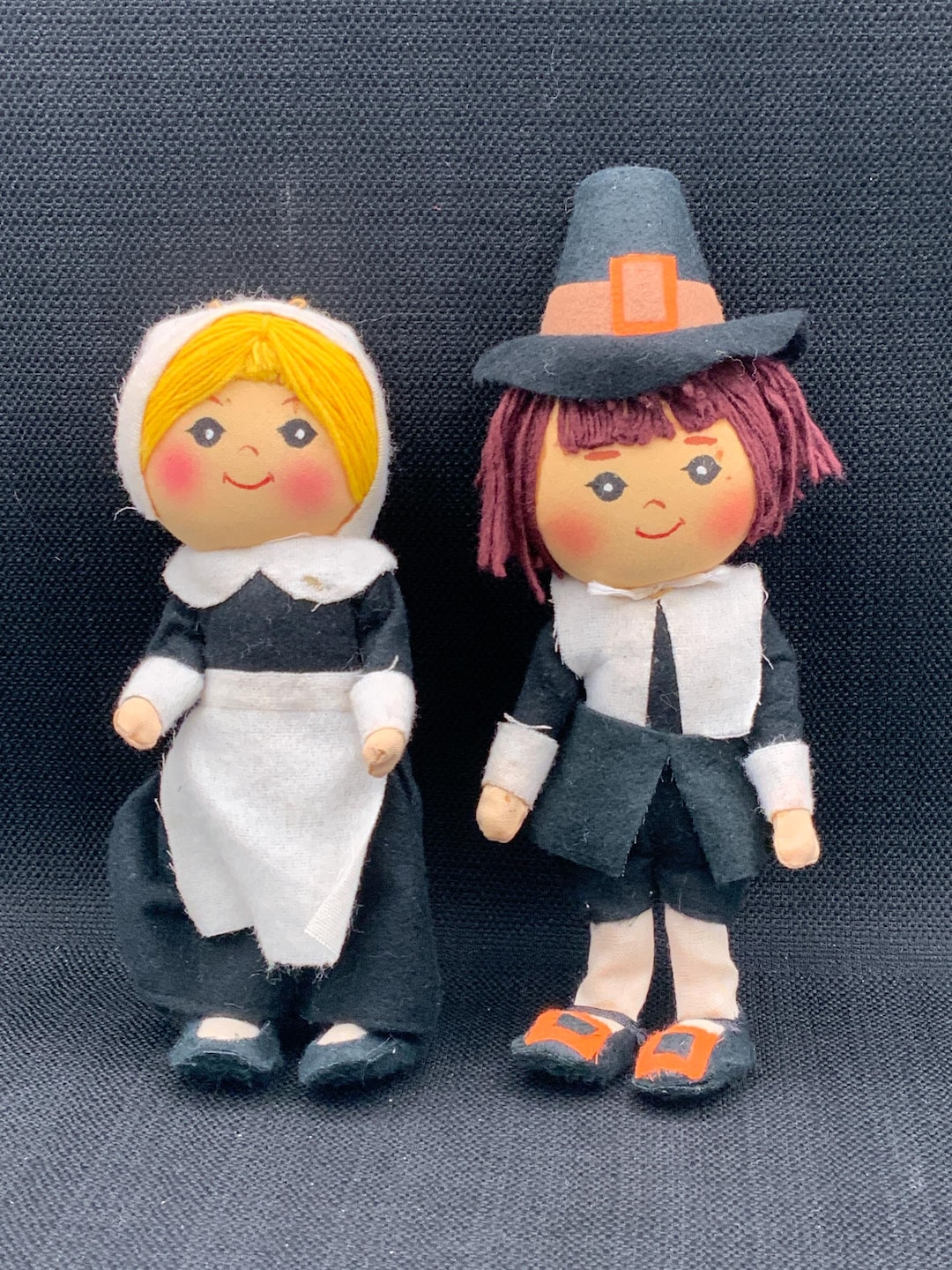 Vintage Dakin Dream Pets Thanksgiving Pilgrim Couple Dolls, Collectible ...