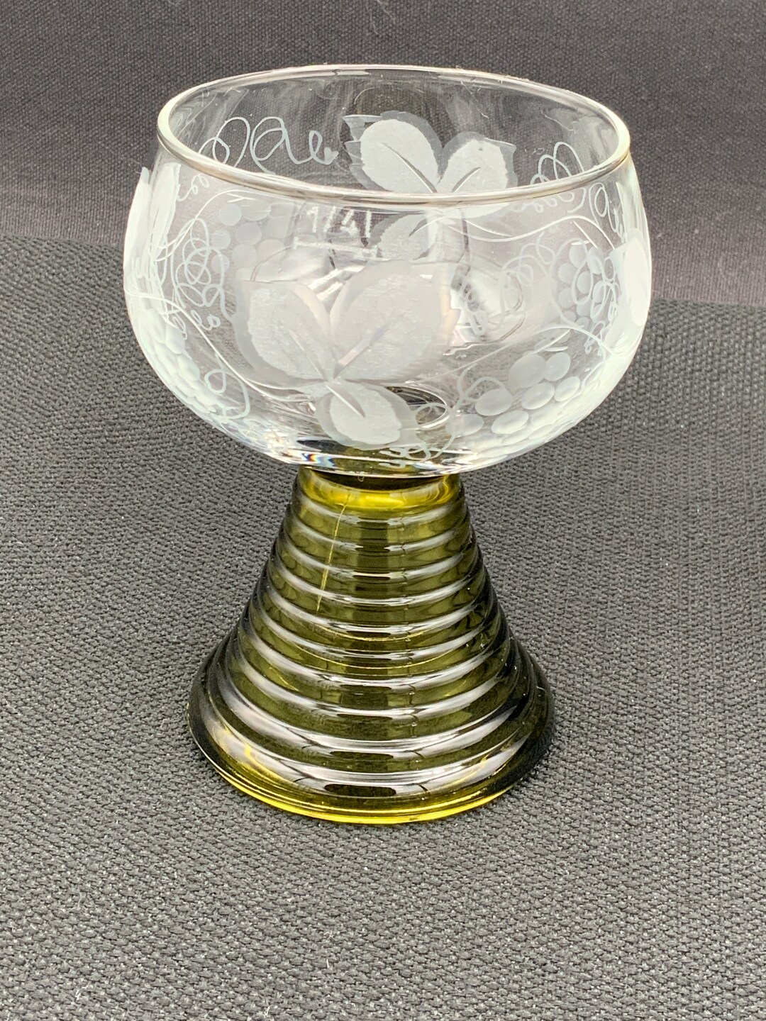 Vintage German Romer Green Glass Wine Goblet, Traditional Stemware ...