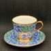 Blue Floral Enameled Teacup, Vintage Tea Cup, Flower Pattern Tea Mug ...