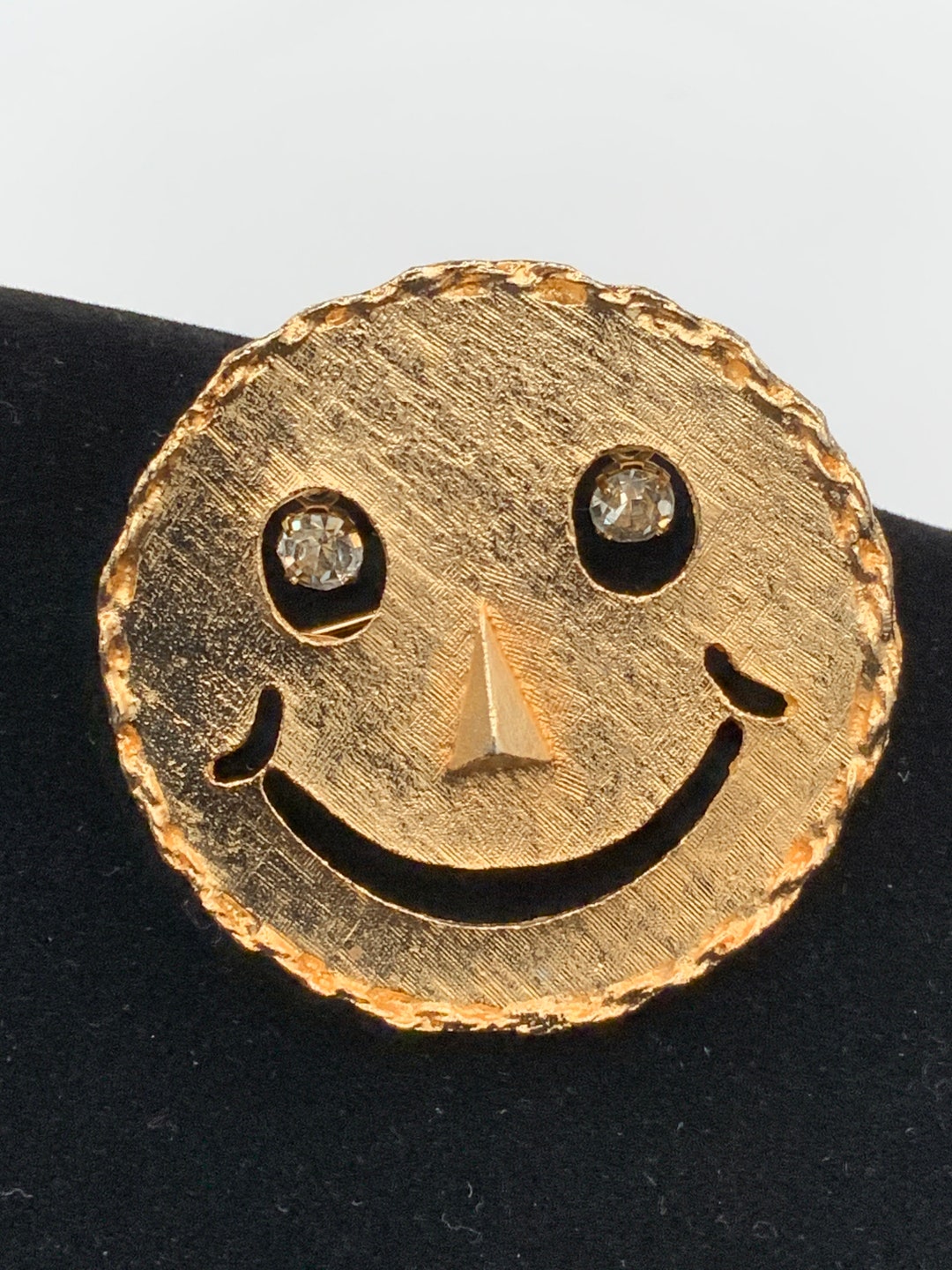 Smiley Face 60s 70s Vintage Brooch Pin and Necklace Pendant With ...