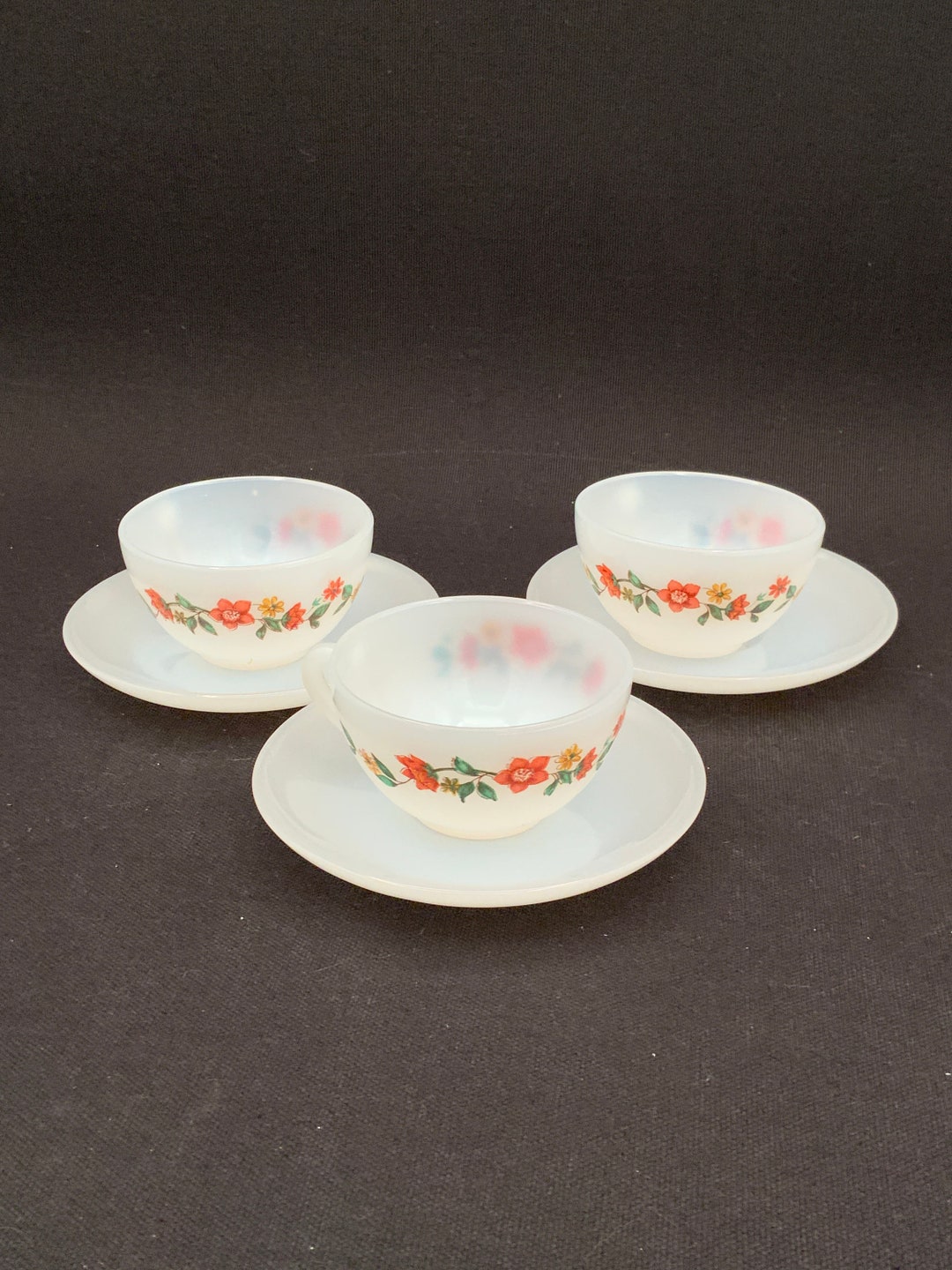 Arcopal Tea Cup and Saucer Set, Breakfast Tableware, Floral Design - Etsy