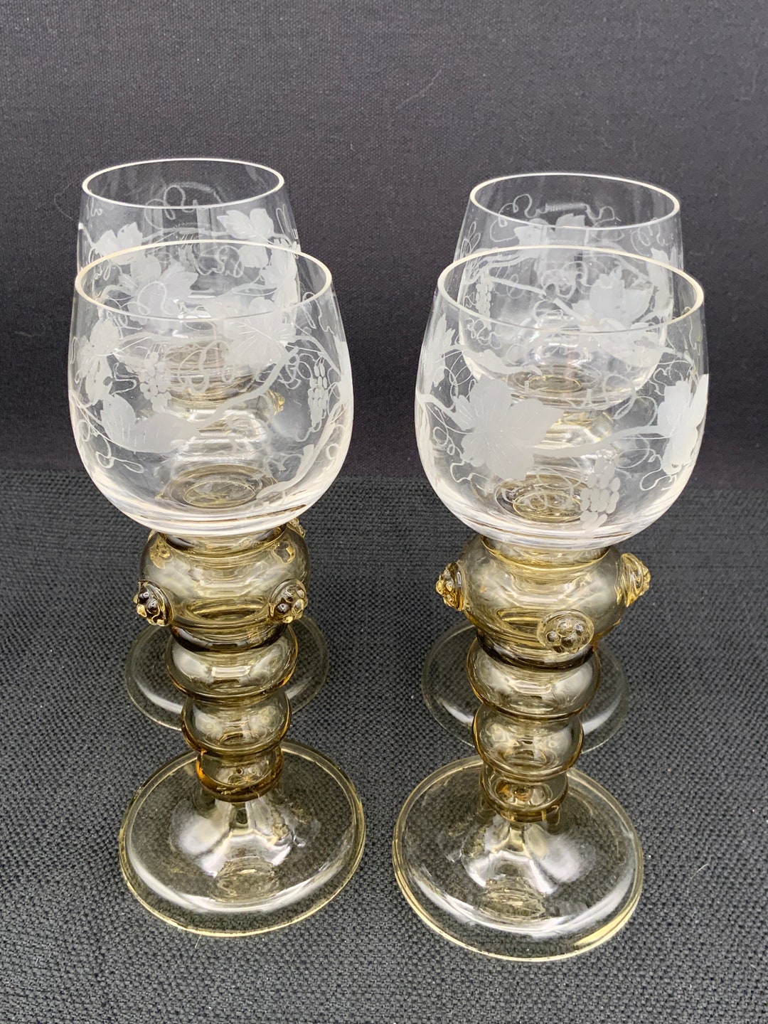 Fritz Heckert Hock Weingläser - Fruiting Vine Design, 4er Set, Retro ...