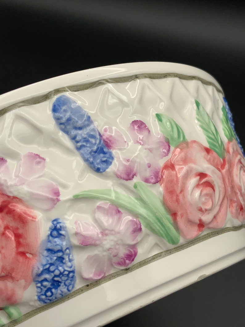 Vintage Ben Rickert Porcelain Floral Garden Bowl 3-D Cottage Core ...