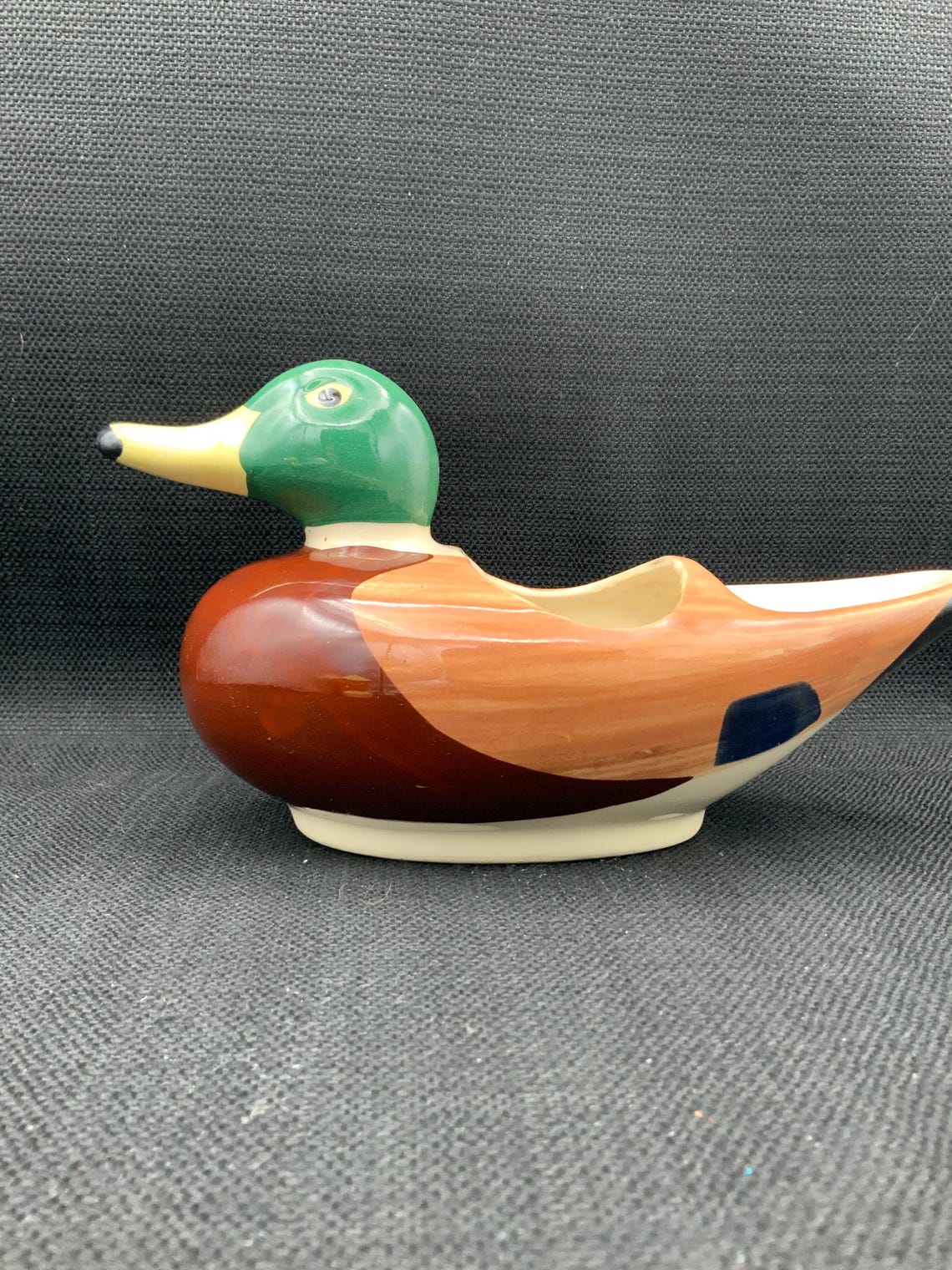 Vintage Ceramic Mallard Duck Planter, Cabin Decor, Duck Shaped Planter ...
