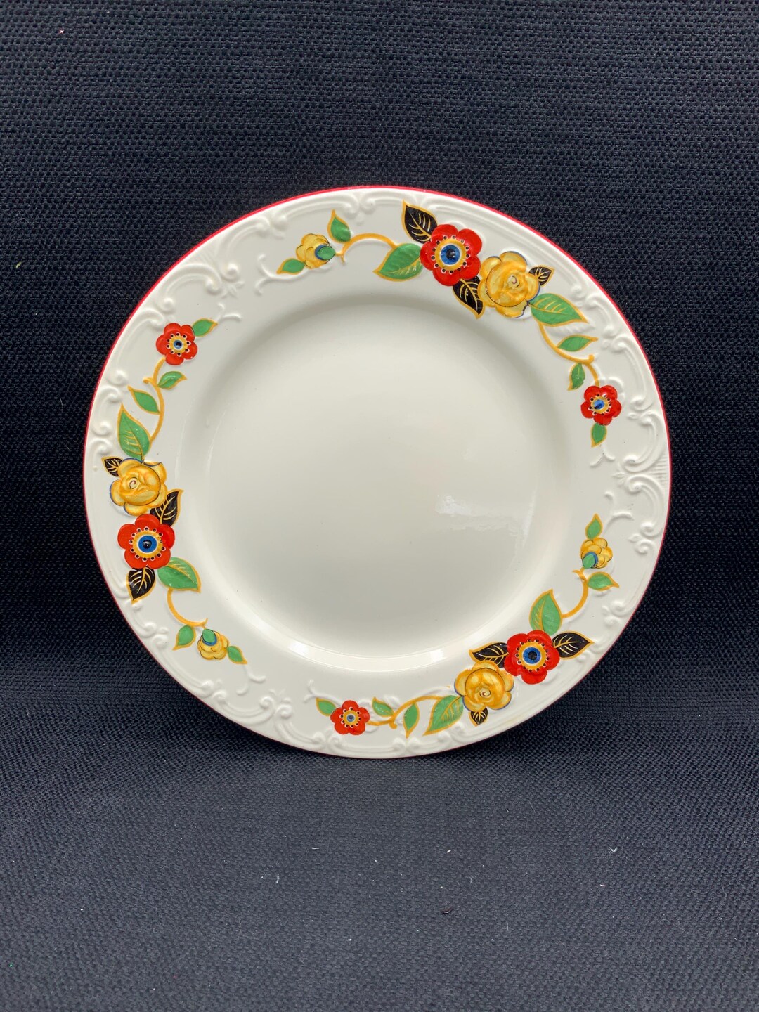 Vintage Homer Laughlin Oven Serve Floral Dinner Plate, Made in USA ...