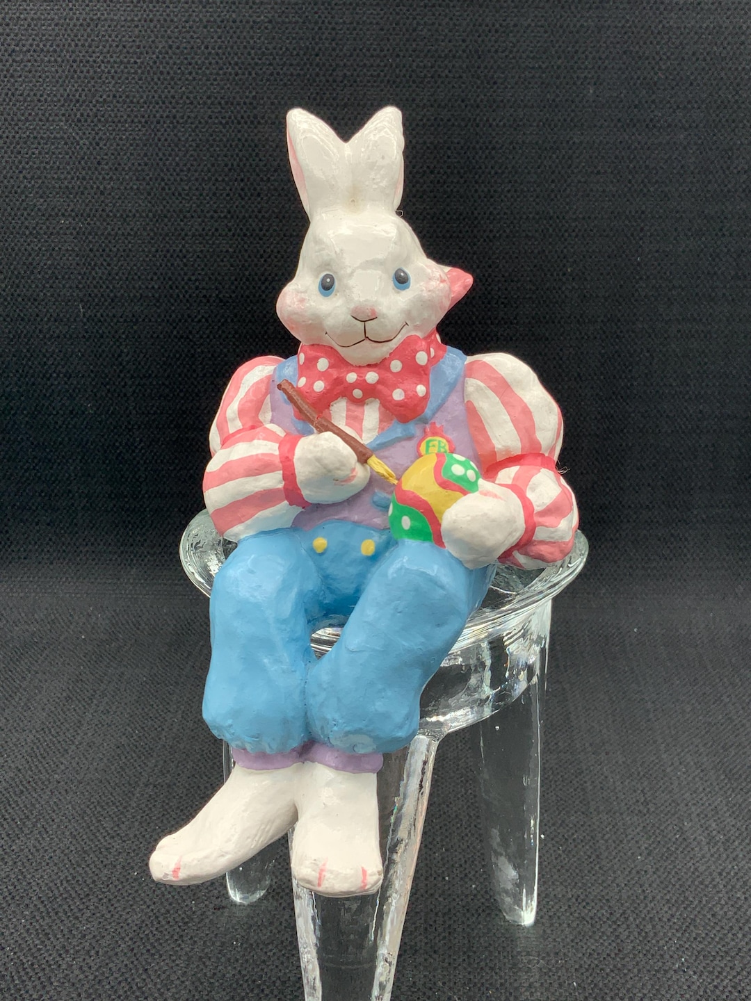 Vintage Paper Mache Bunny Decor, Easter Bunny Display, Holiday Shelf ...
