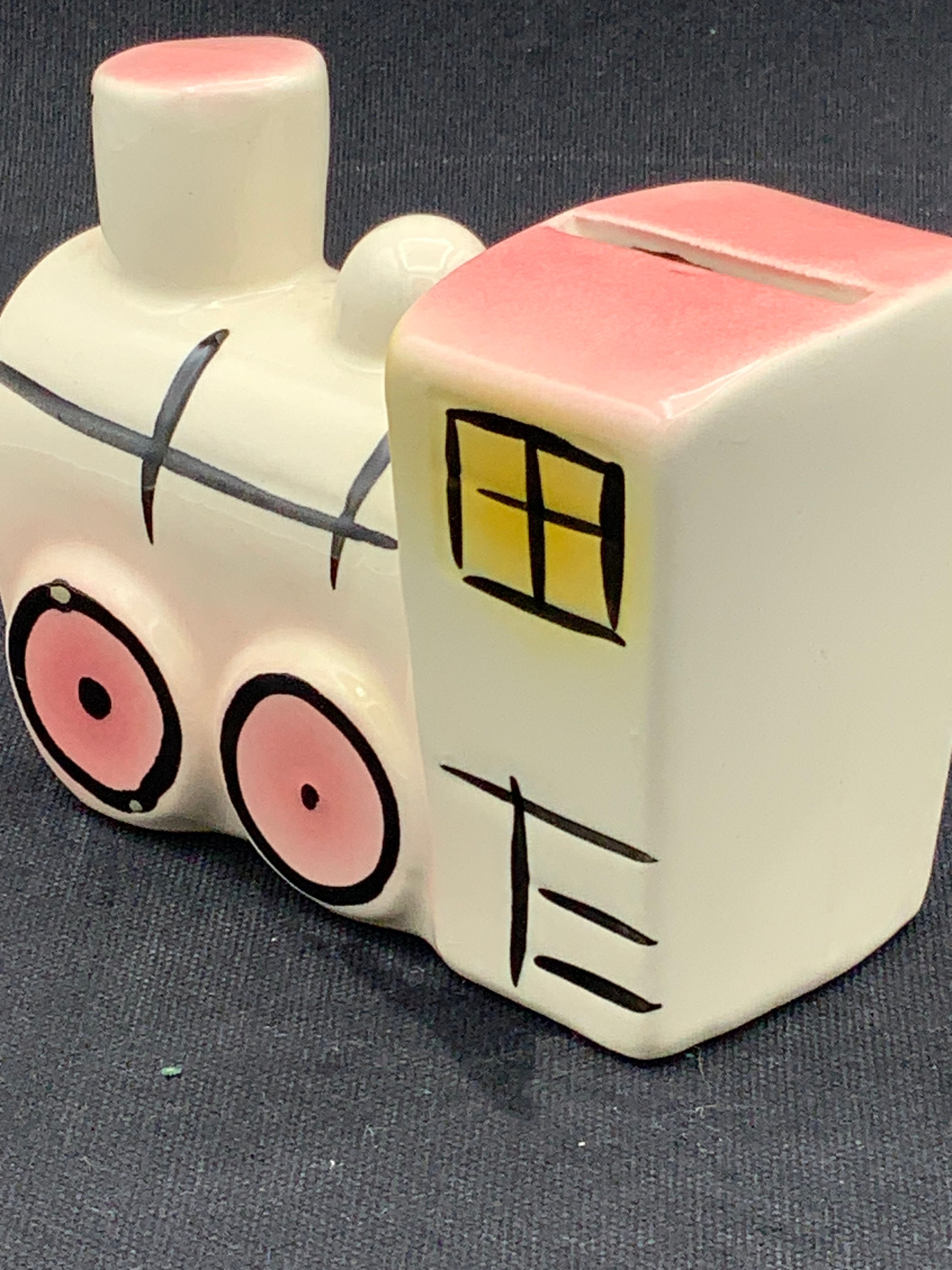 Vintage Ceramic Train Bank With Original Cork Stopper, 1950's ...