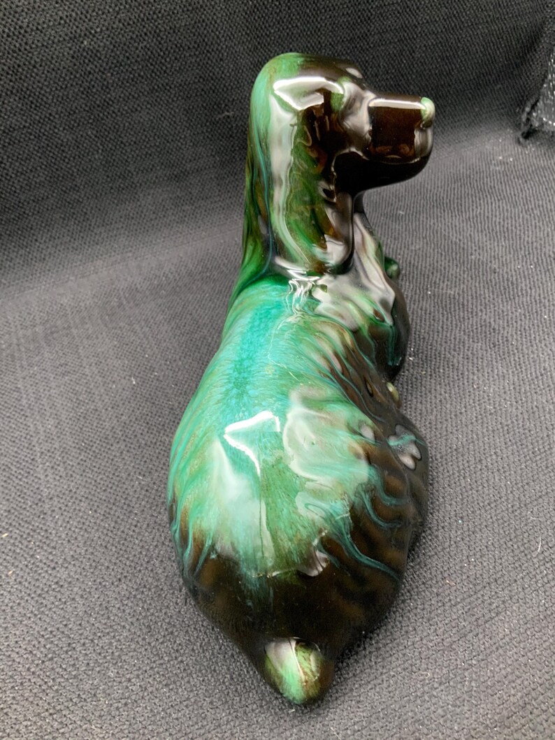 Blue Mountain Pottery Spaniel Figurine, Canadian Drip Glaze Ceramic Dog ...