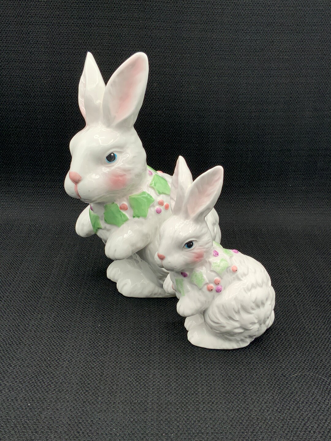 Vintage White Ceramic Bunny Figurine, Easter Decor, Rustic Farmhouse ...