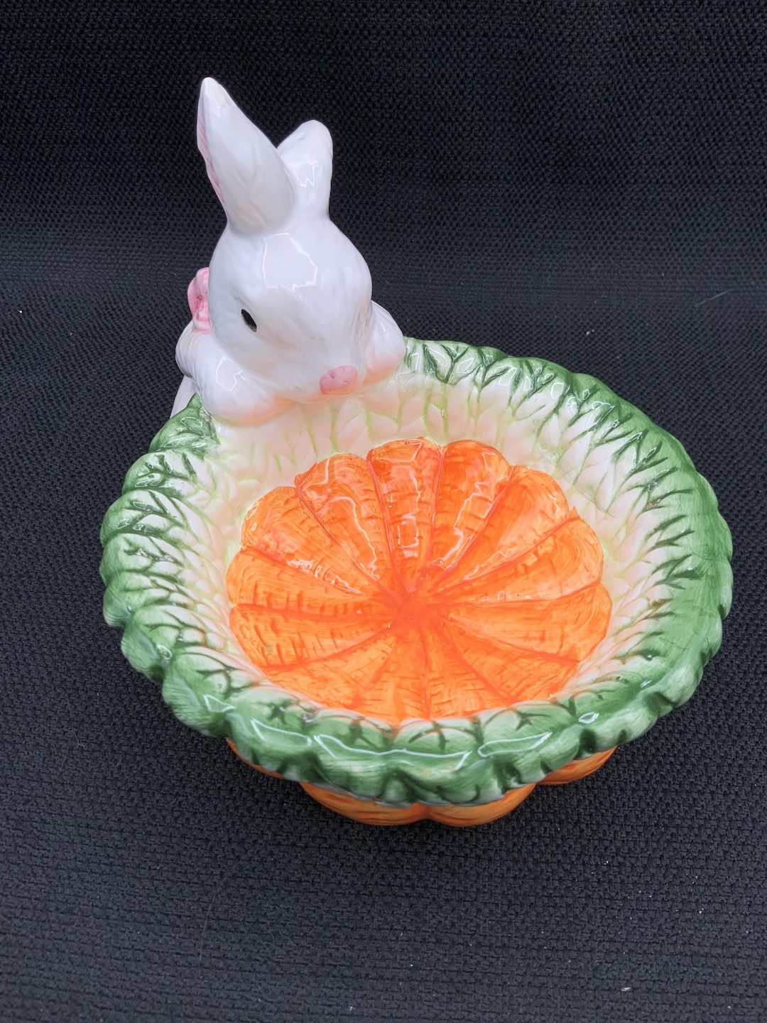 Vintage Bunny Plate, Ceramic Easter Serving Dish, Rabbit Decor, Spring ...