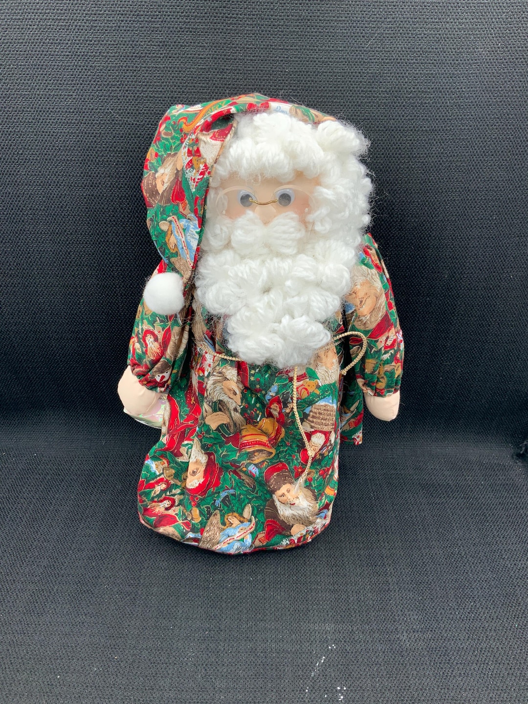 Handmade Fabric Santa Doll: Christmas Holiday Ornament, Victorian Santa ...
