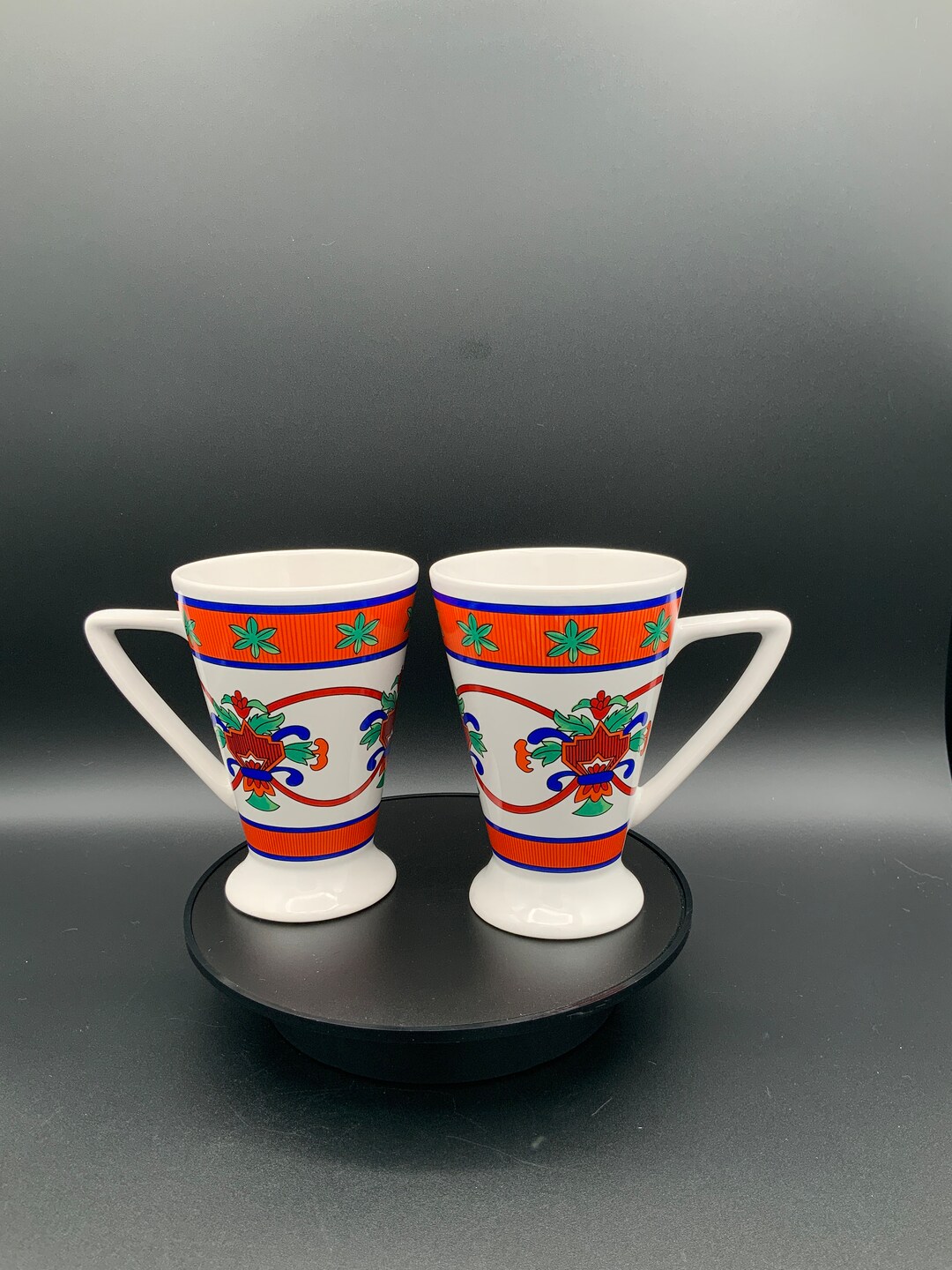 Retro Art Deco Teacups Coffee Cups, Vintage Porcelain Set, Elegant ...