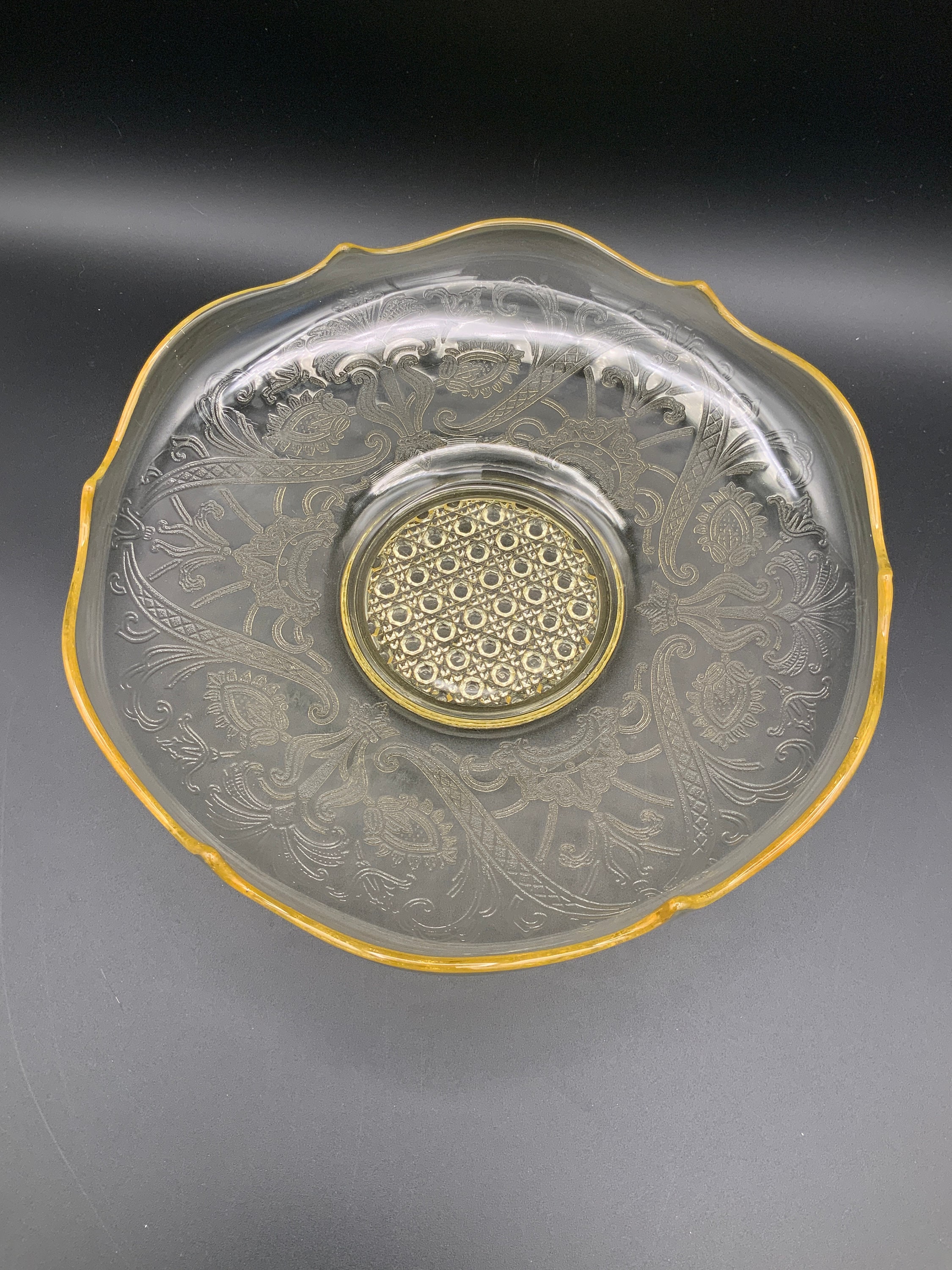 Lancaster Glass Yellow Depression Glass, Vintage Glass Bowl, Landeran ...