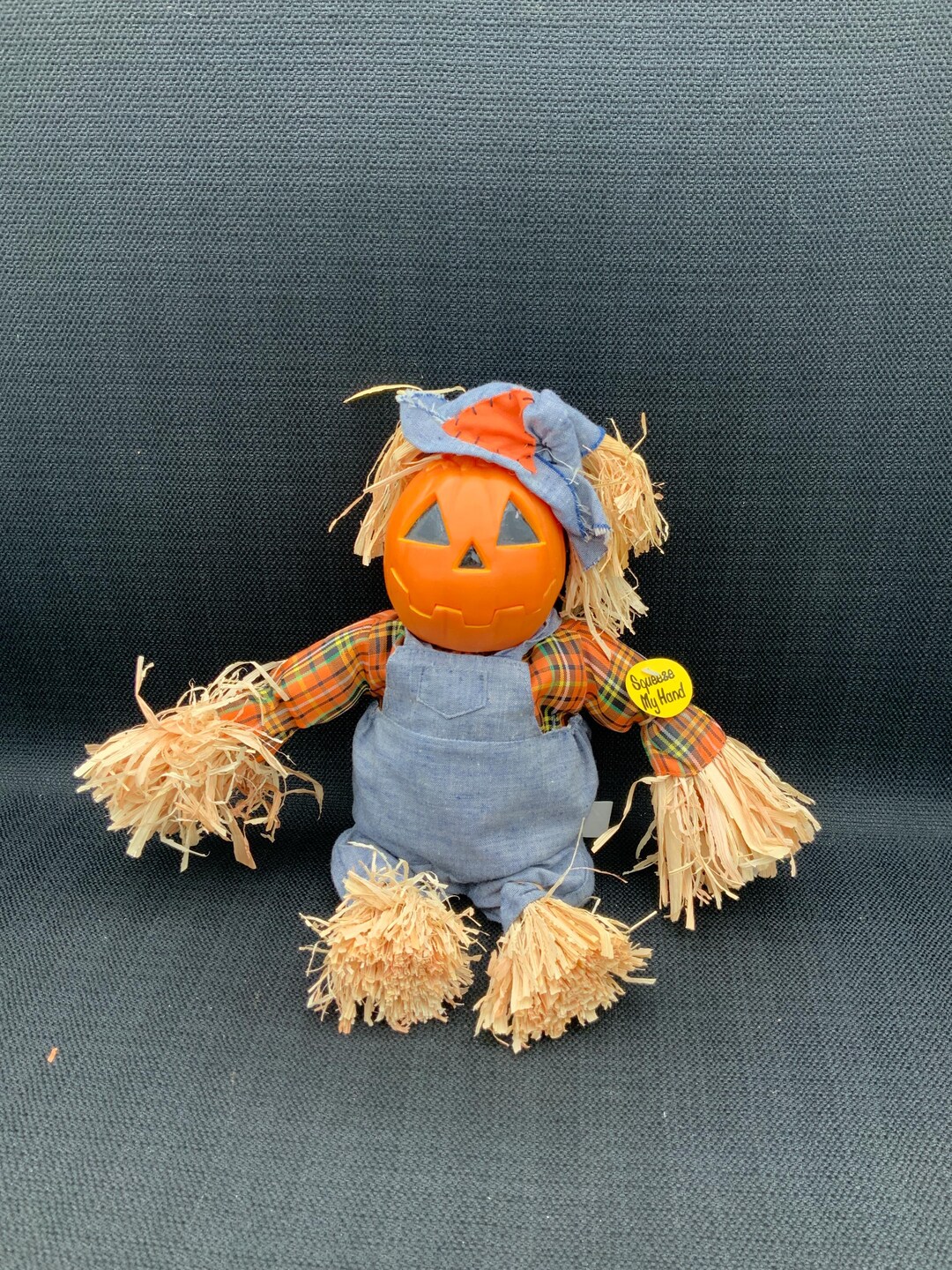 Gemmy Pumpkin Scarecrow 1997 Decoration, Harvest Decor, Fall Figurine ...